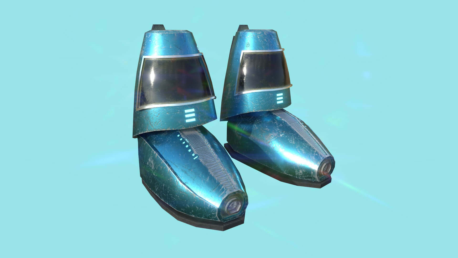 Megaman Boot 04 - Light Blue 3D Model by gsommer