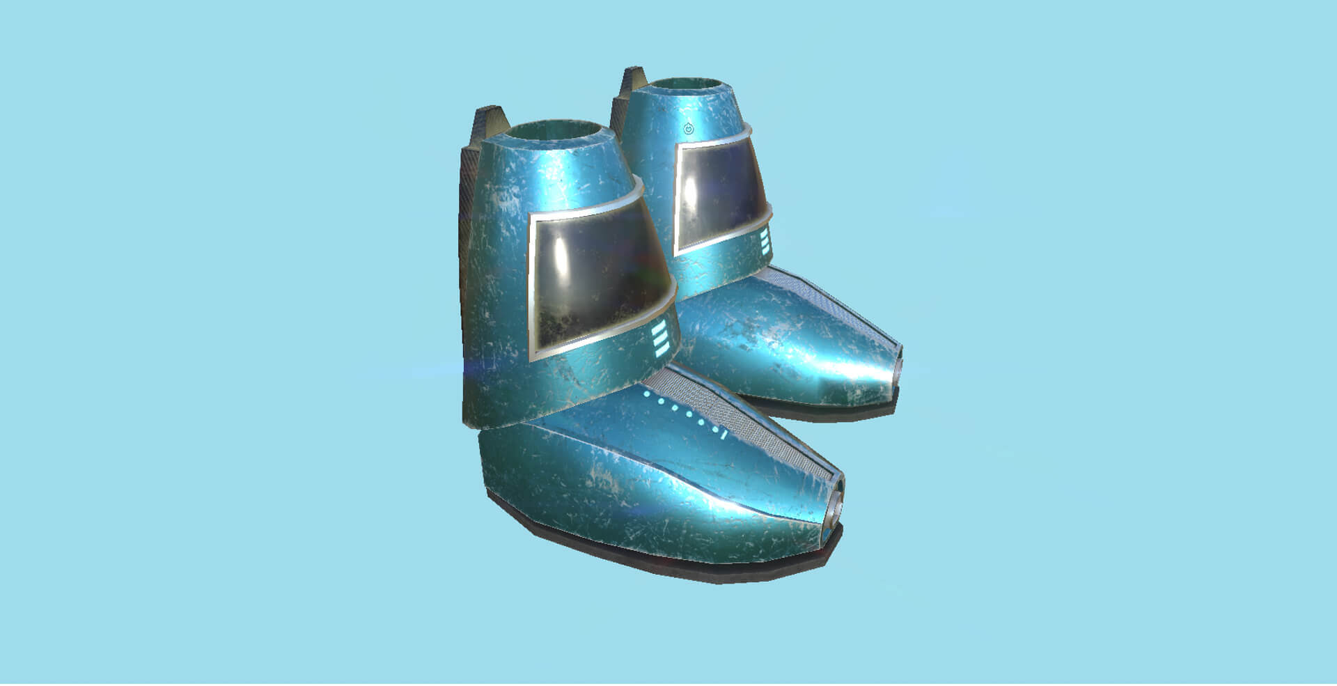 Megaman Boot 04 - Light Blue 3D Model by gsommer