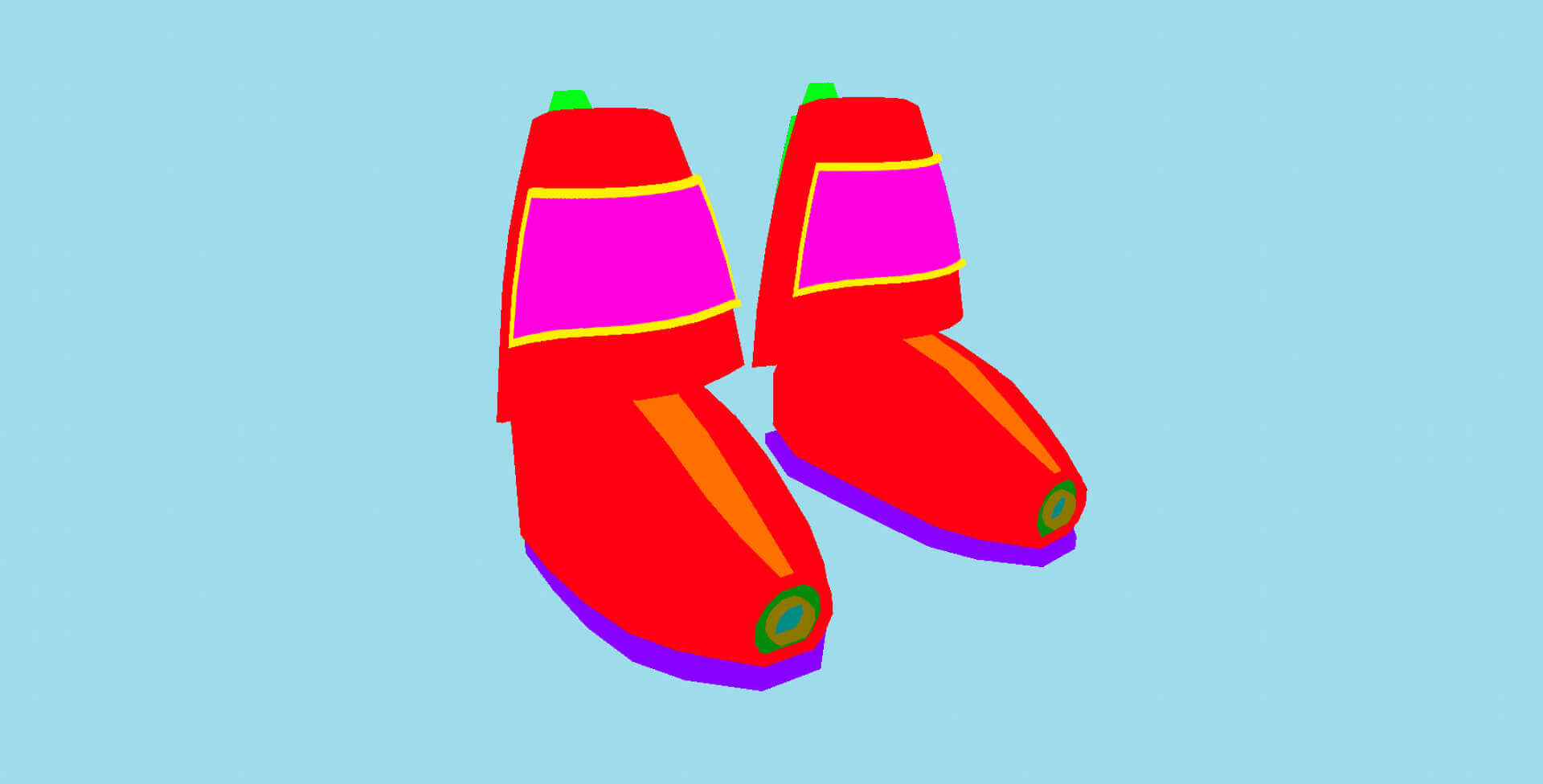 Megaman Boot 04 - Light Blue 3D Model by gsommer