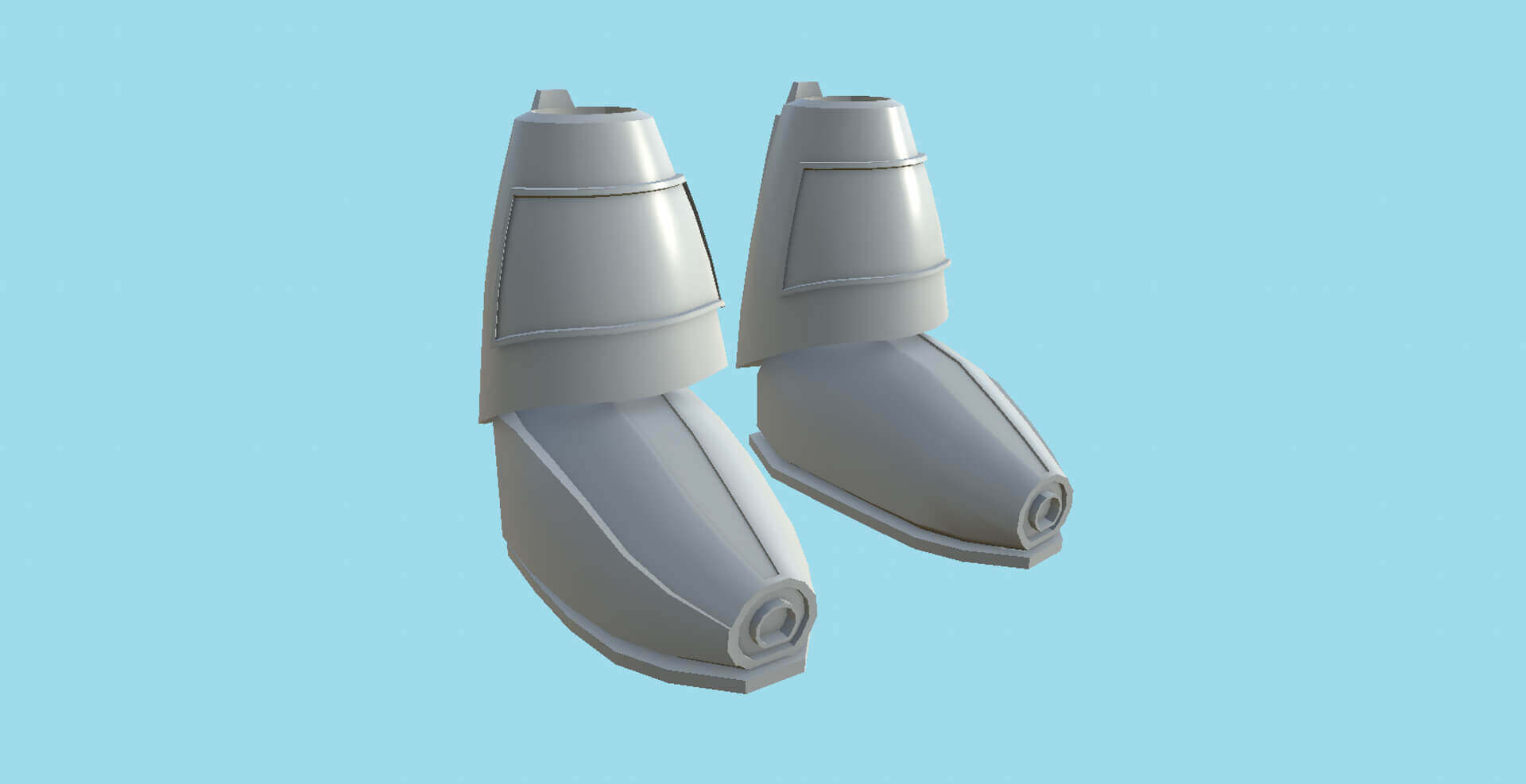 Megaman Boot 04 - Light Blue 3D Model by gsommer