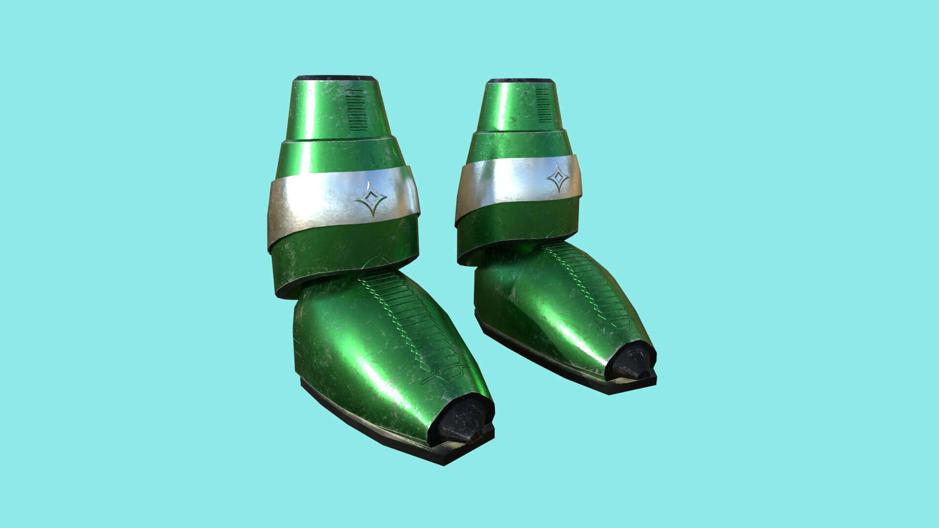 Megaman Boot 05 - Green 3D Model by gsommer