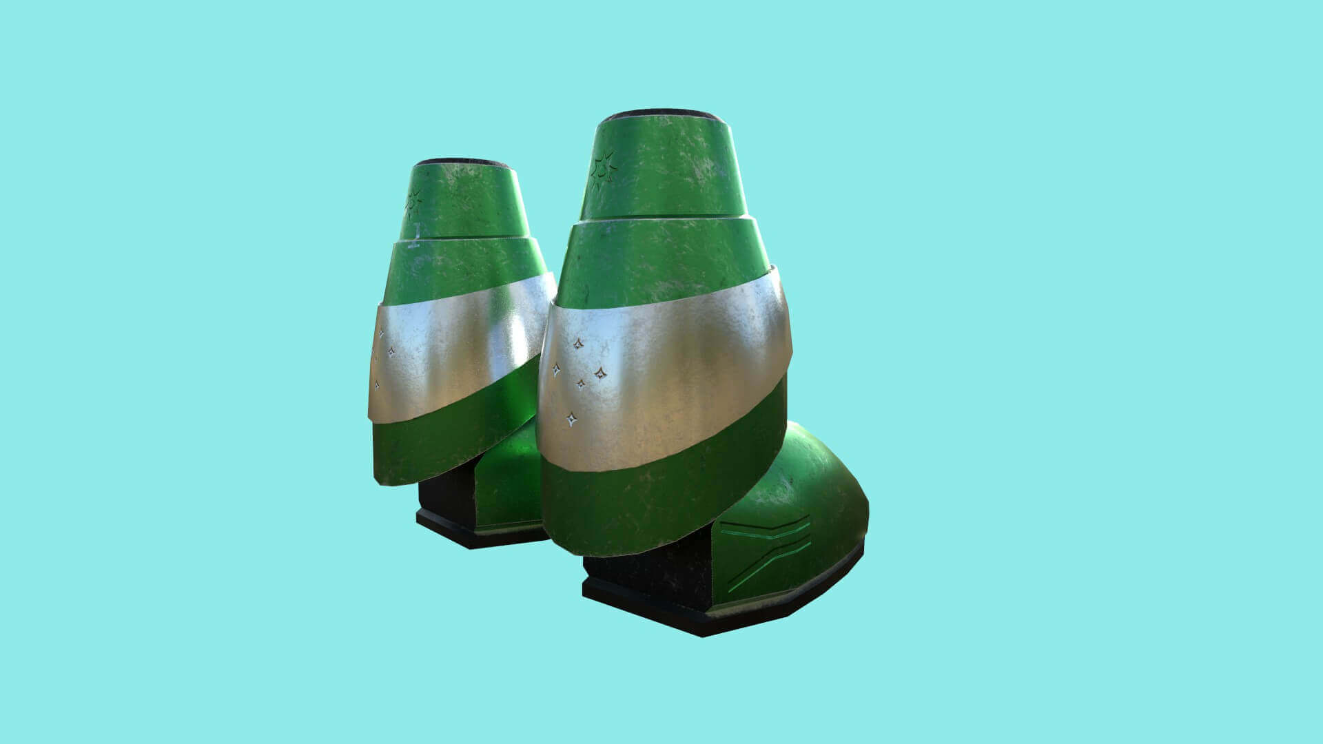 Megaman Boot 05 - Green 3D Model by gsommer