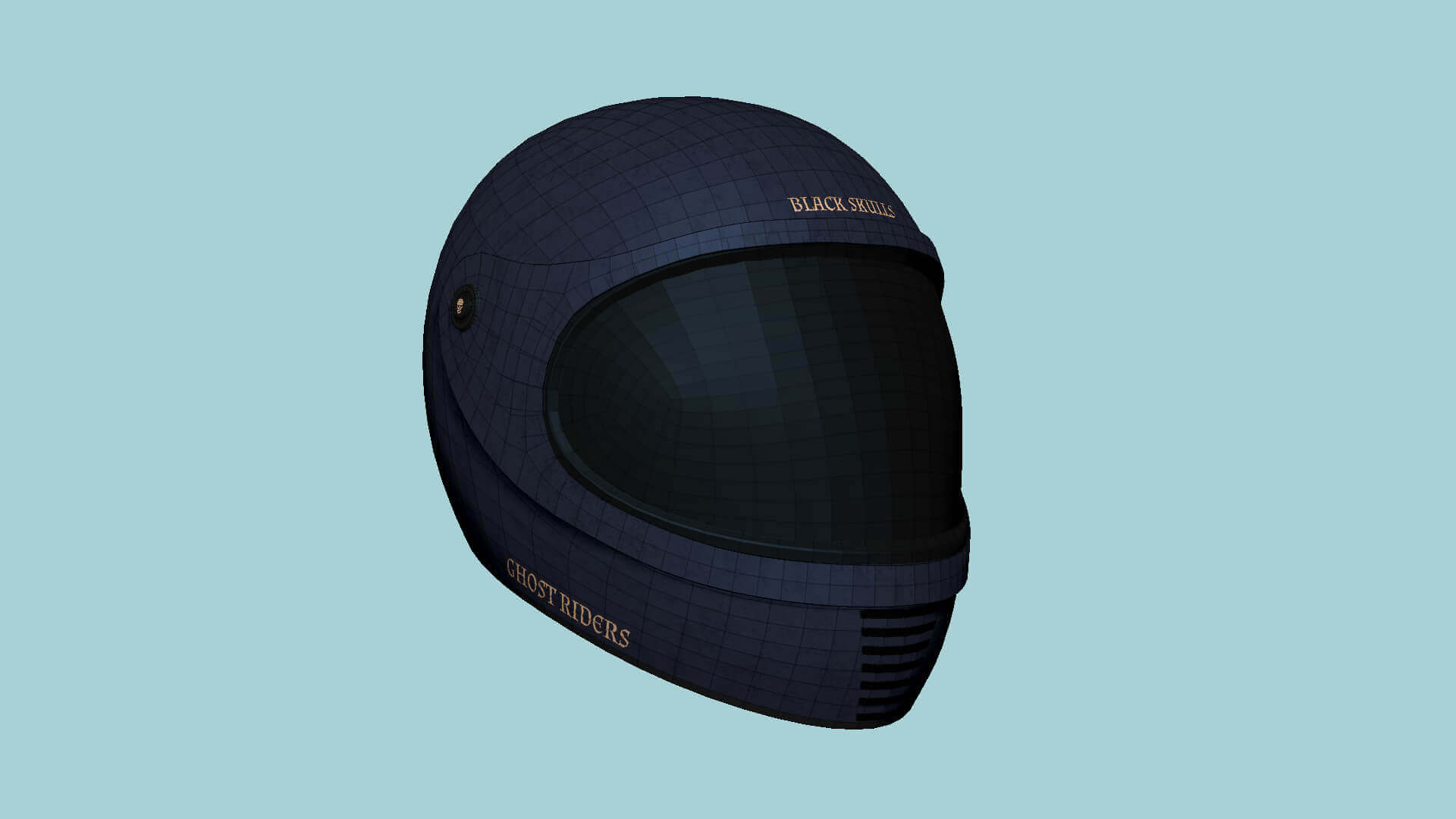 Motorcycle Helmet 05 - Blue Skull 3D Model by gsommer