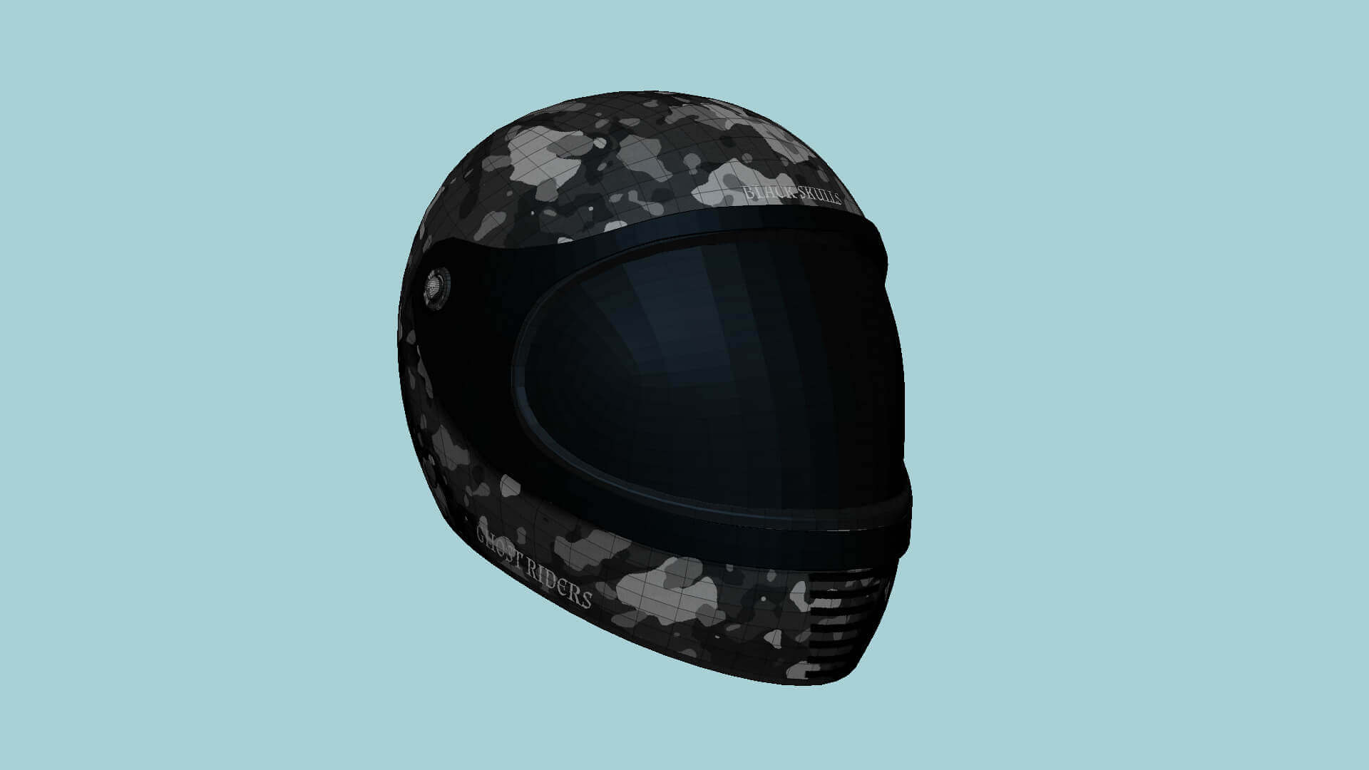 Motorcycle Helmet 07 - Camouflage Black 3D Model by gsommer