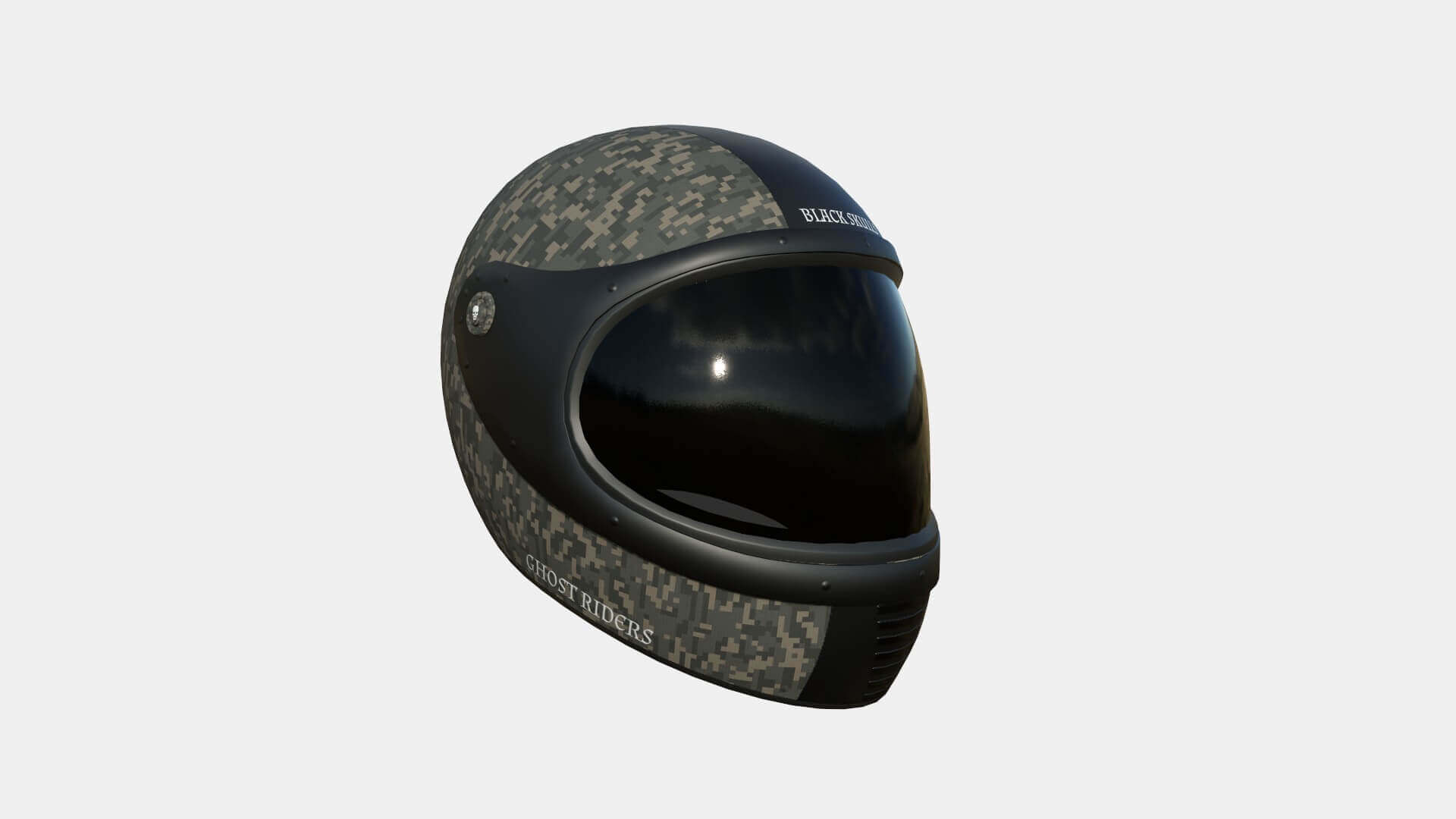 Motorcycle Helmet 08 - Digital Camouflage 3D Model by gsommer