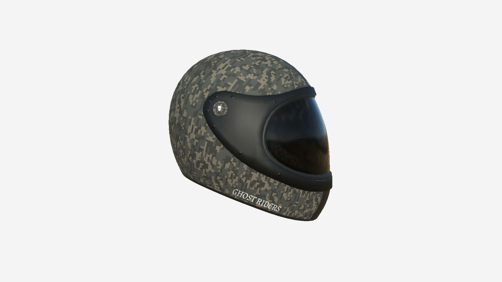 Motorcycle Helmet 08 - Digital Camouflage 3D Model by gsommer
