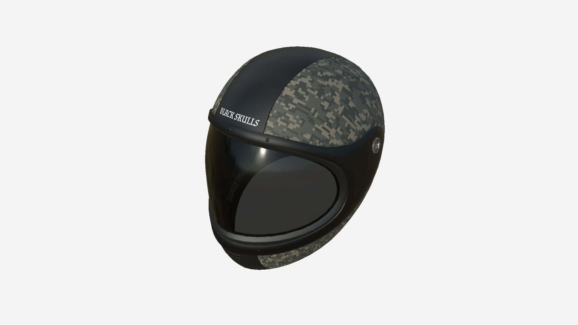 Motorcycle Helmet 08 - Digital Camouflage 3D Model by gsommer