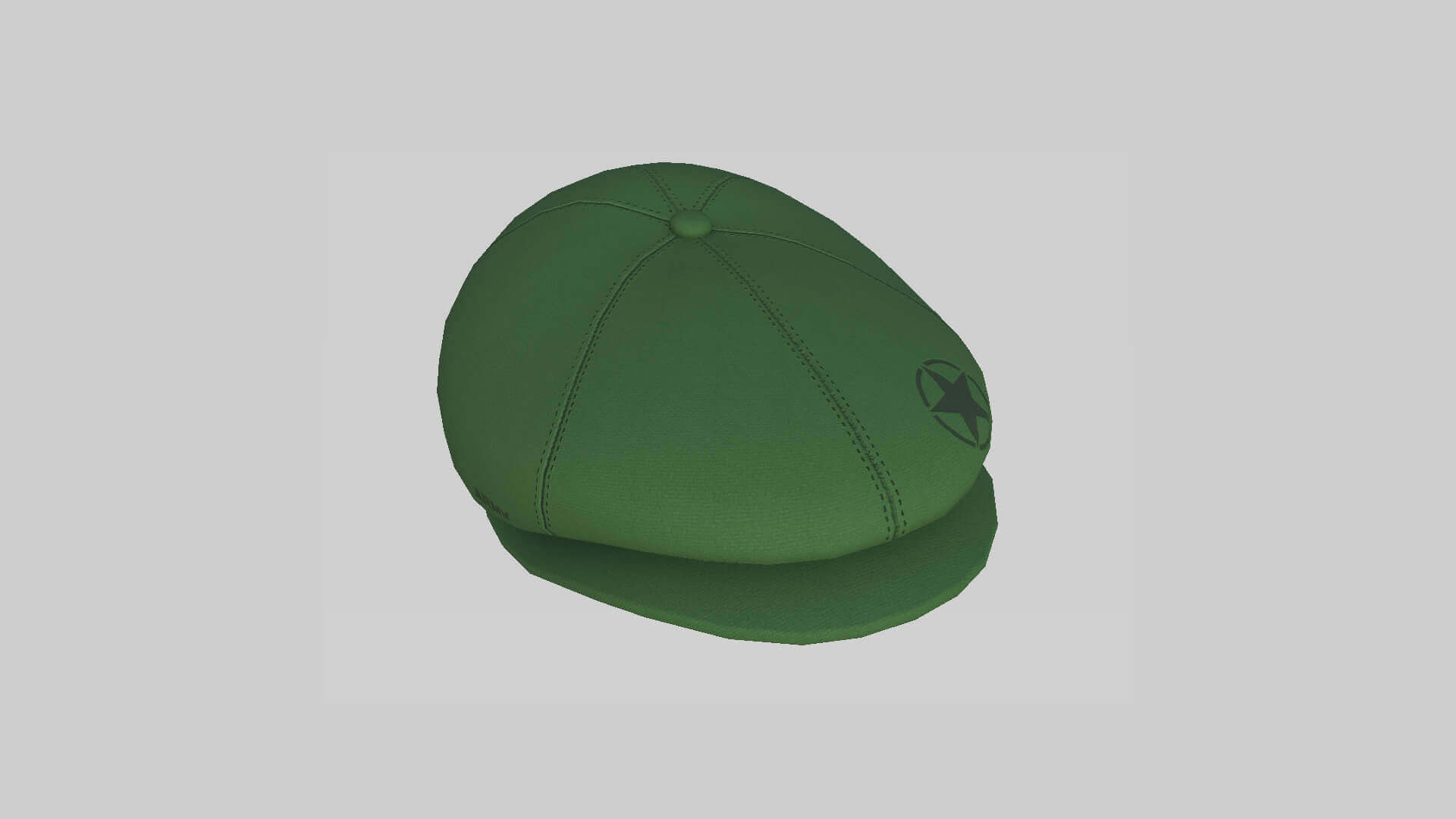 Newsboy Hat 06 - Green Army 3D Model by gsommer