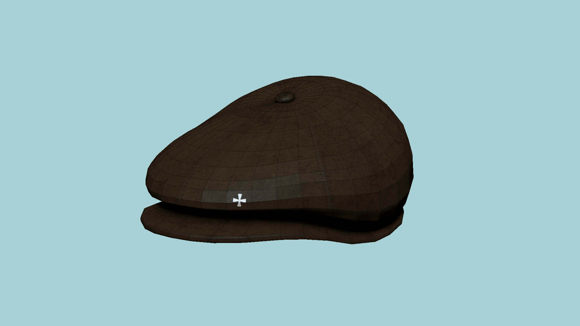Newsboy Hat 08 - Brown Leather 3D Model by gsommer