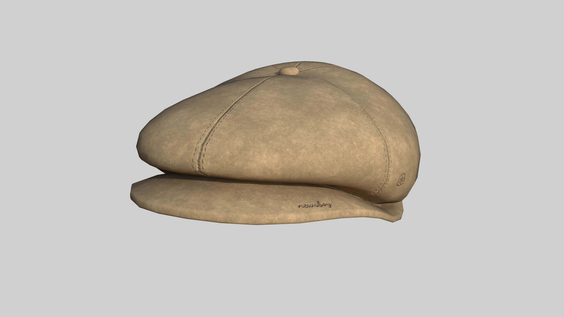 Newsboy Hat 10 - Beige Leather 3D Model by gsommer
