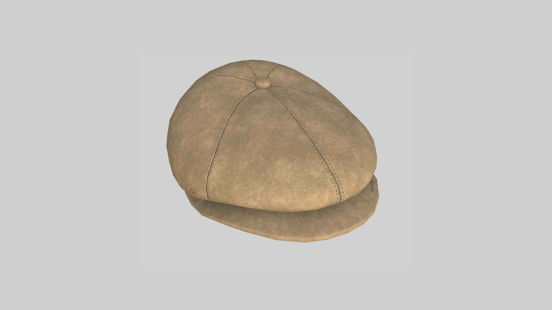 Newsboy Hat 10 - Beige Leather 3D Model by gsommer