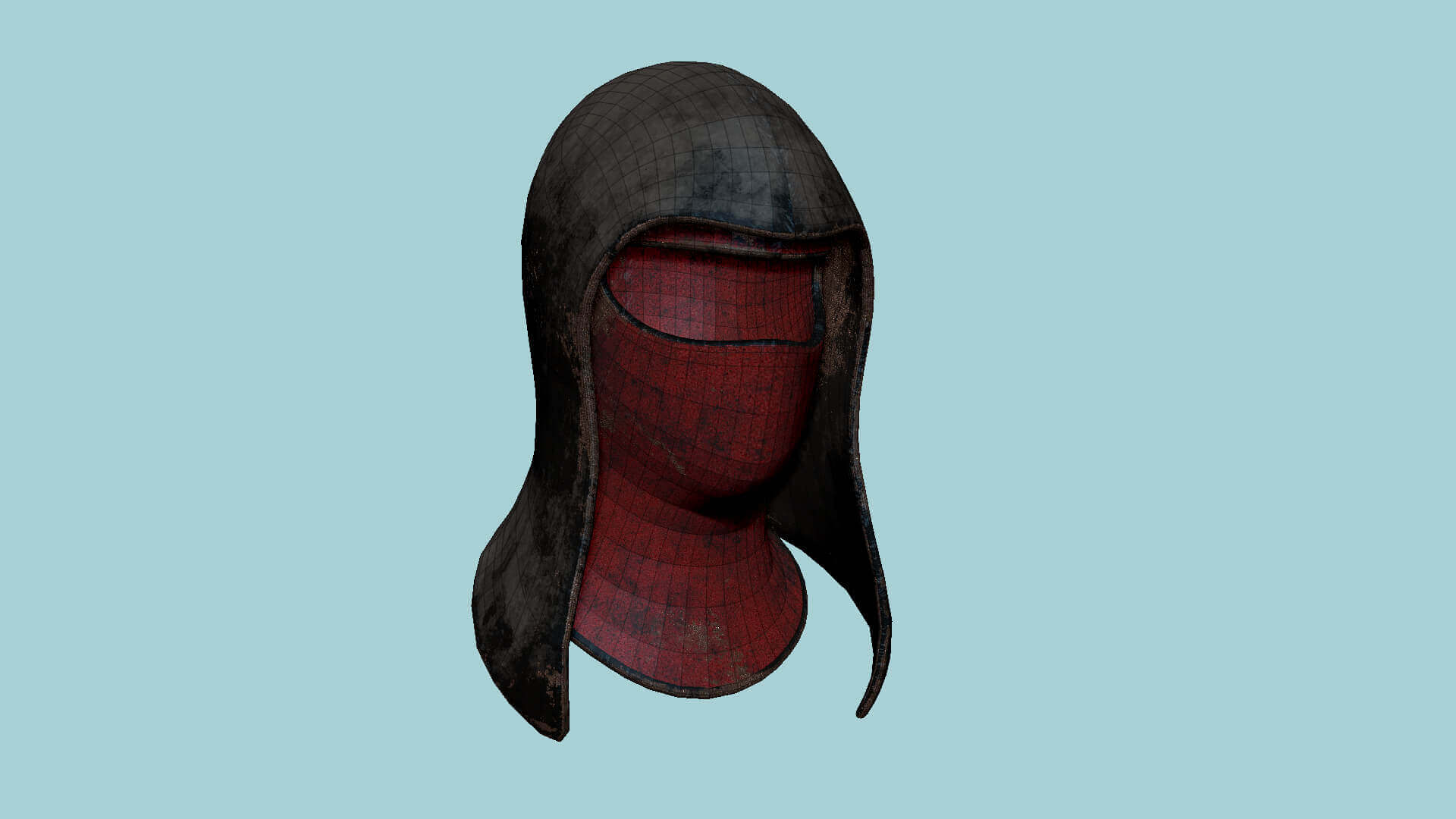 Ninja Hood 02 - Black and Red 3D Model by gsommer