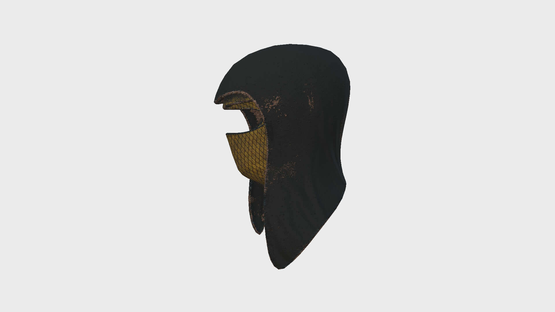 Ninja Hood 03 - Black and Yellow 3D Model by gsommer