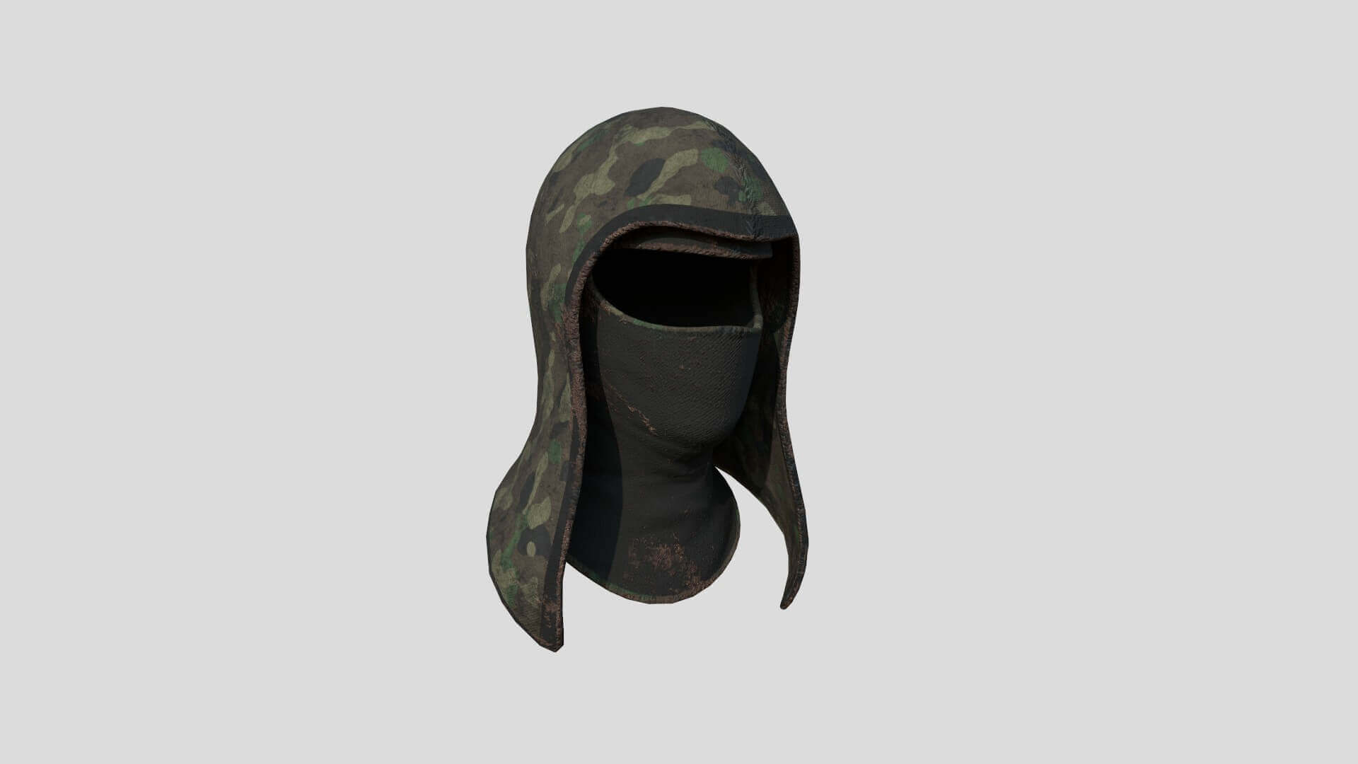 Ninja Hood 05 - Green Camouflage 3D Model by gsommer