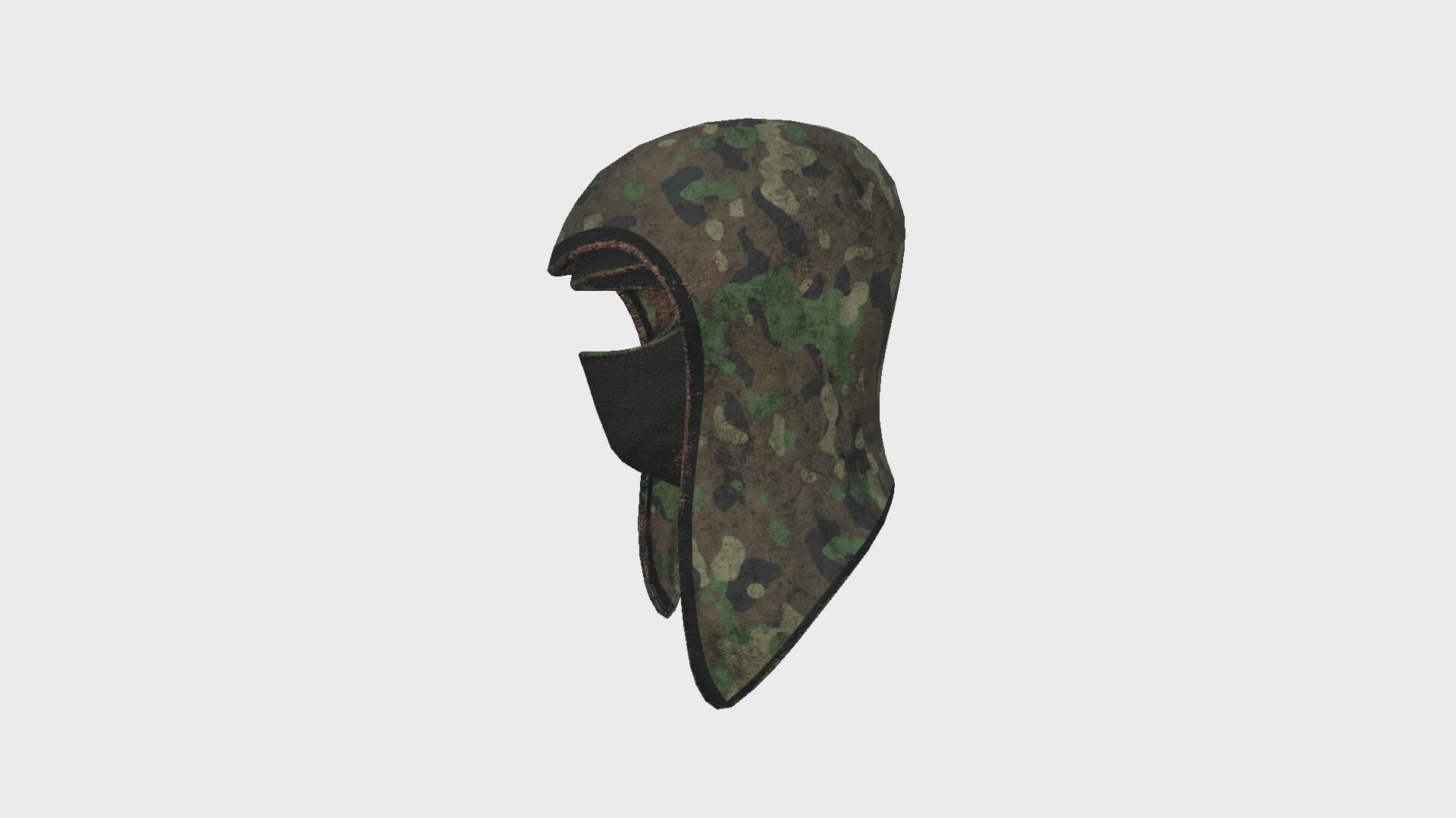Ninja Hood 05 - Green Camouflage 3D Model by gsommer