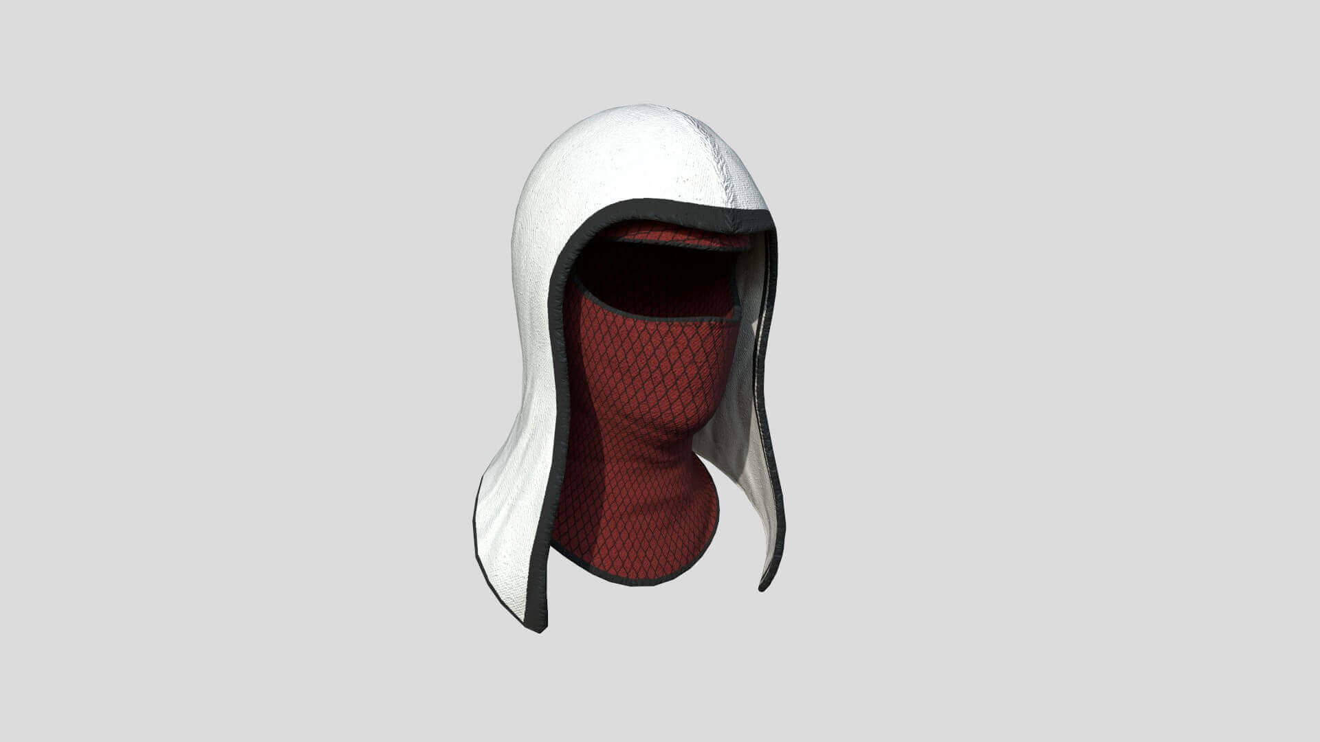 Ninja Hood 06 - White and Red 3D Model by gsommer