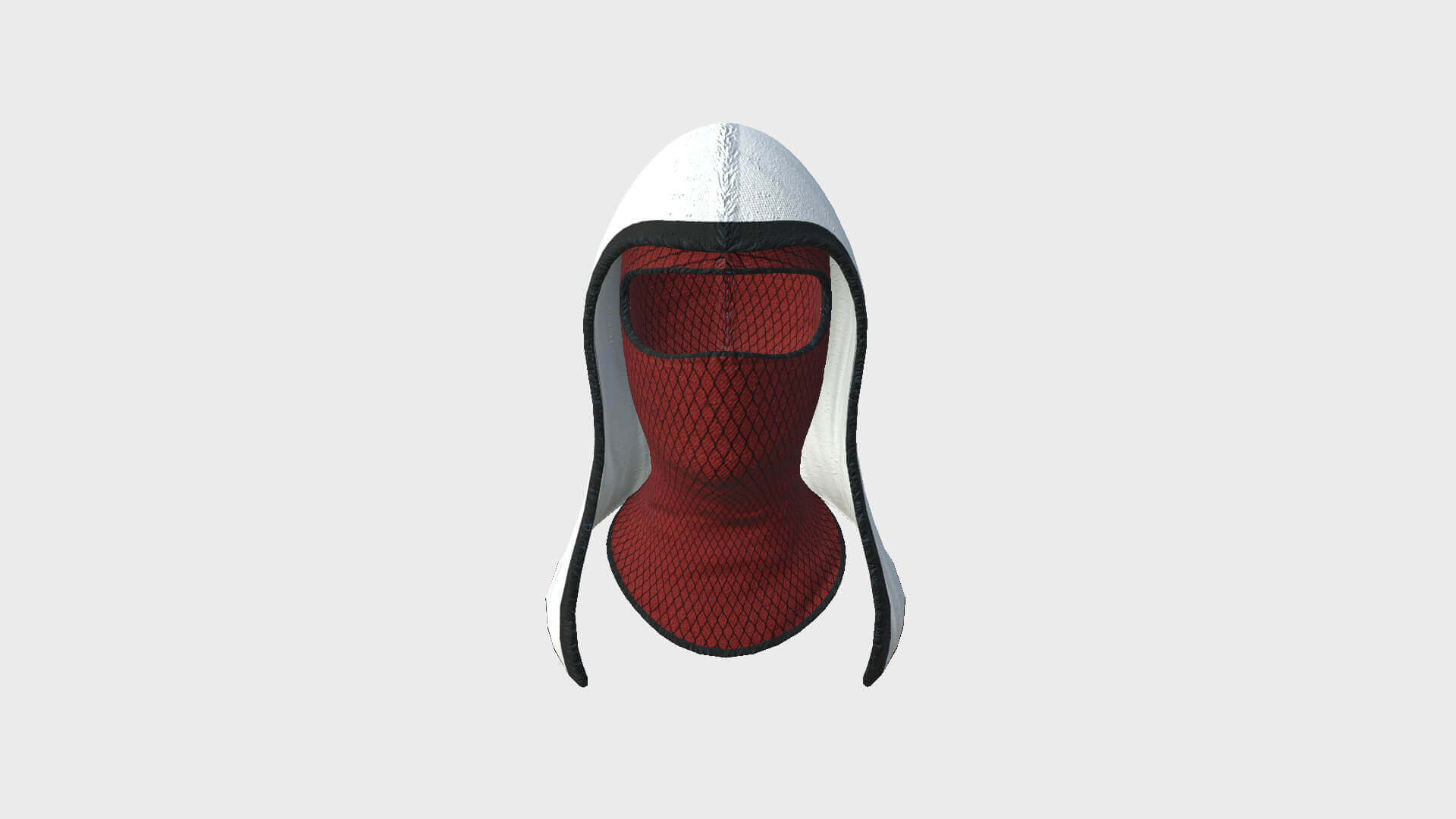 Ninja Hood 06 - White and Red 3D Model by gsommer