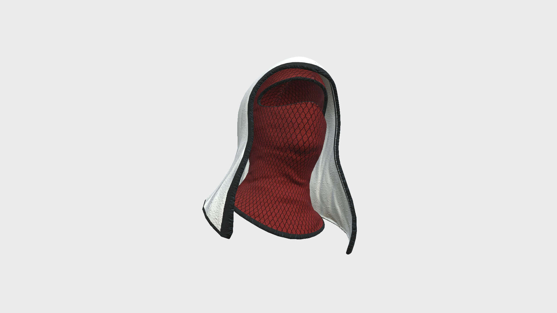 Ninja Hood 06 - White and Red 3D Model by gsommer