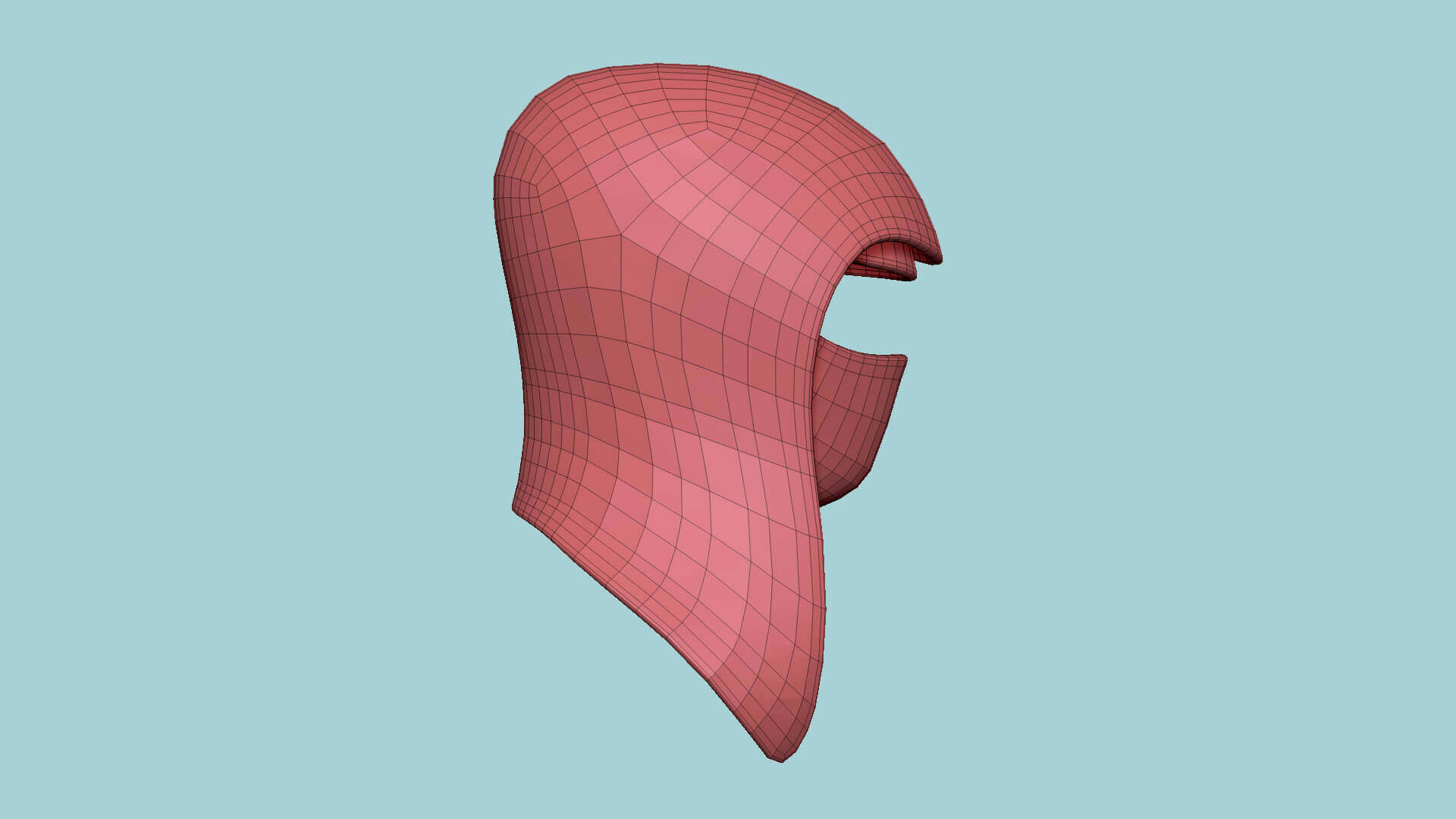 Ninja Hood 06 - White and Red 3D Model by gsommer