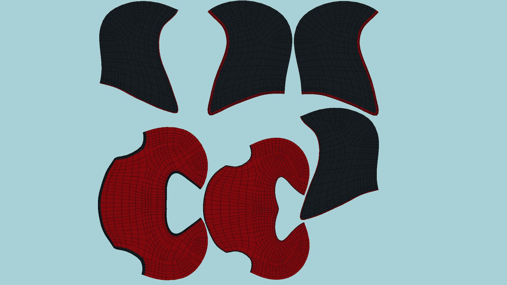 Ninja Hood 09 - Red Cartoon 3D Model by gsommer