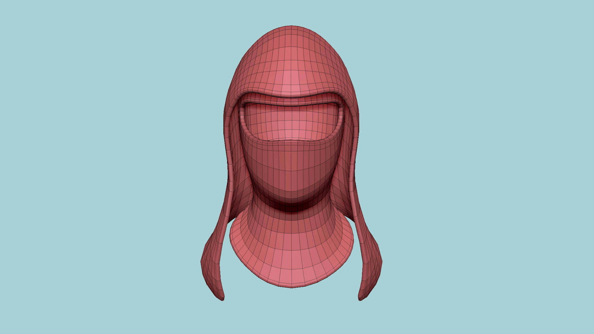 Ninja Hood 09 - Red Cartoon 3D Model by gsommer