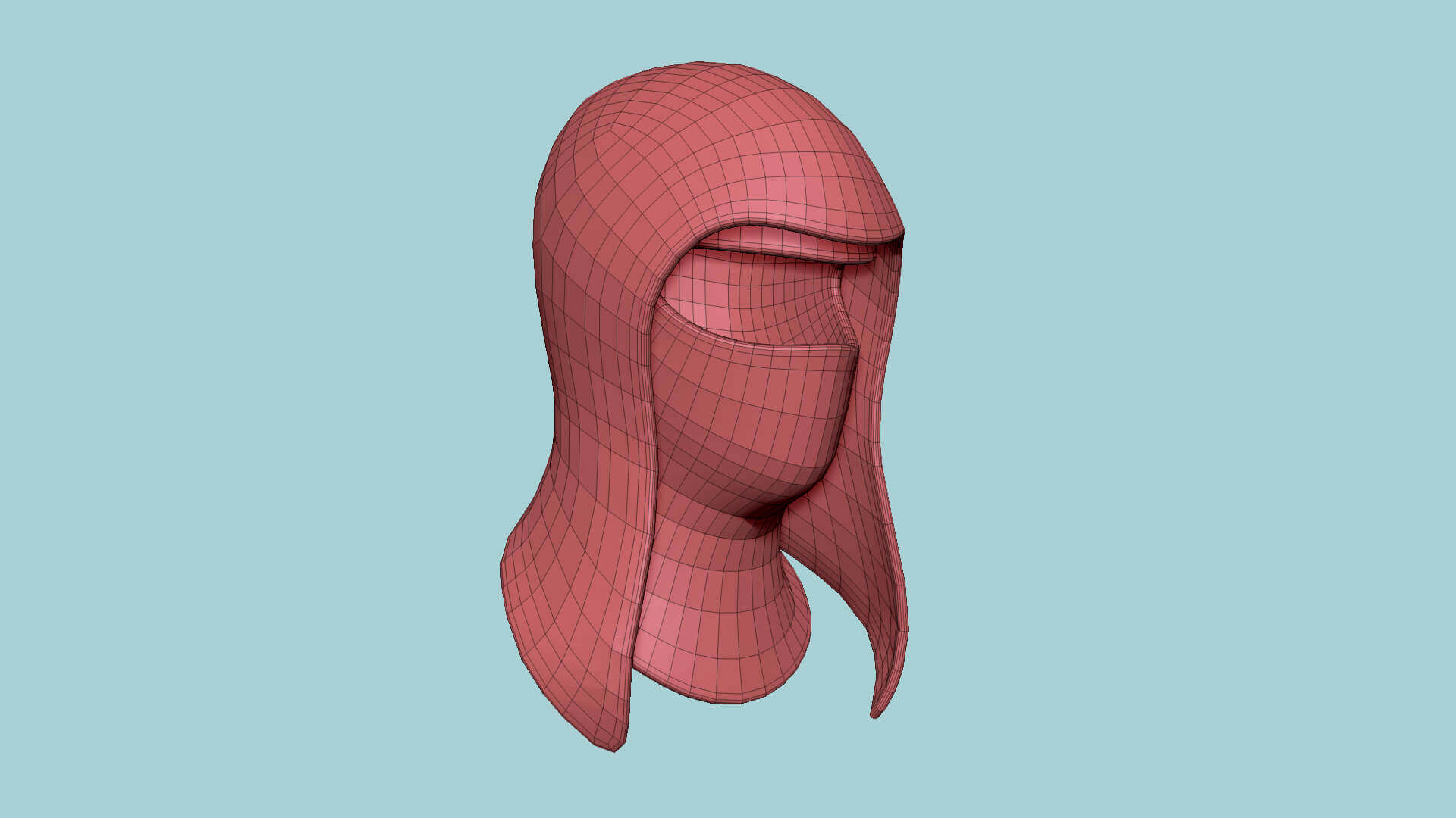 Ninja Hood 09 - Red Cartoon 3D Model by gsommer