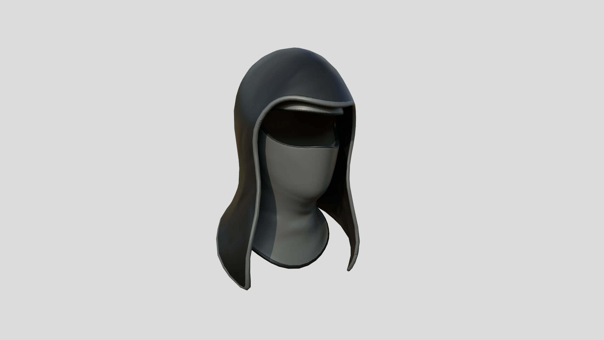 Ninja Hood 10 - Black Cartoon 3D Model by gsommer