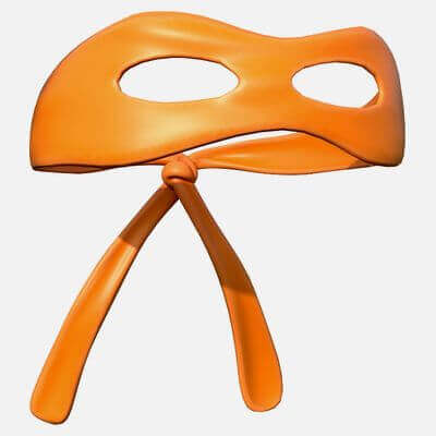 Ninja Turtle Mask 06 - Orange Cartoon 3D Model by gsommer