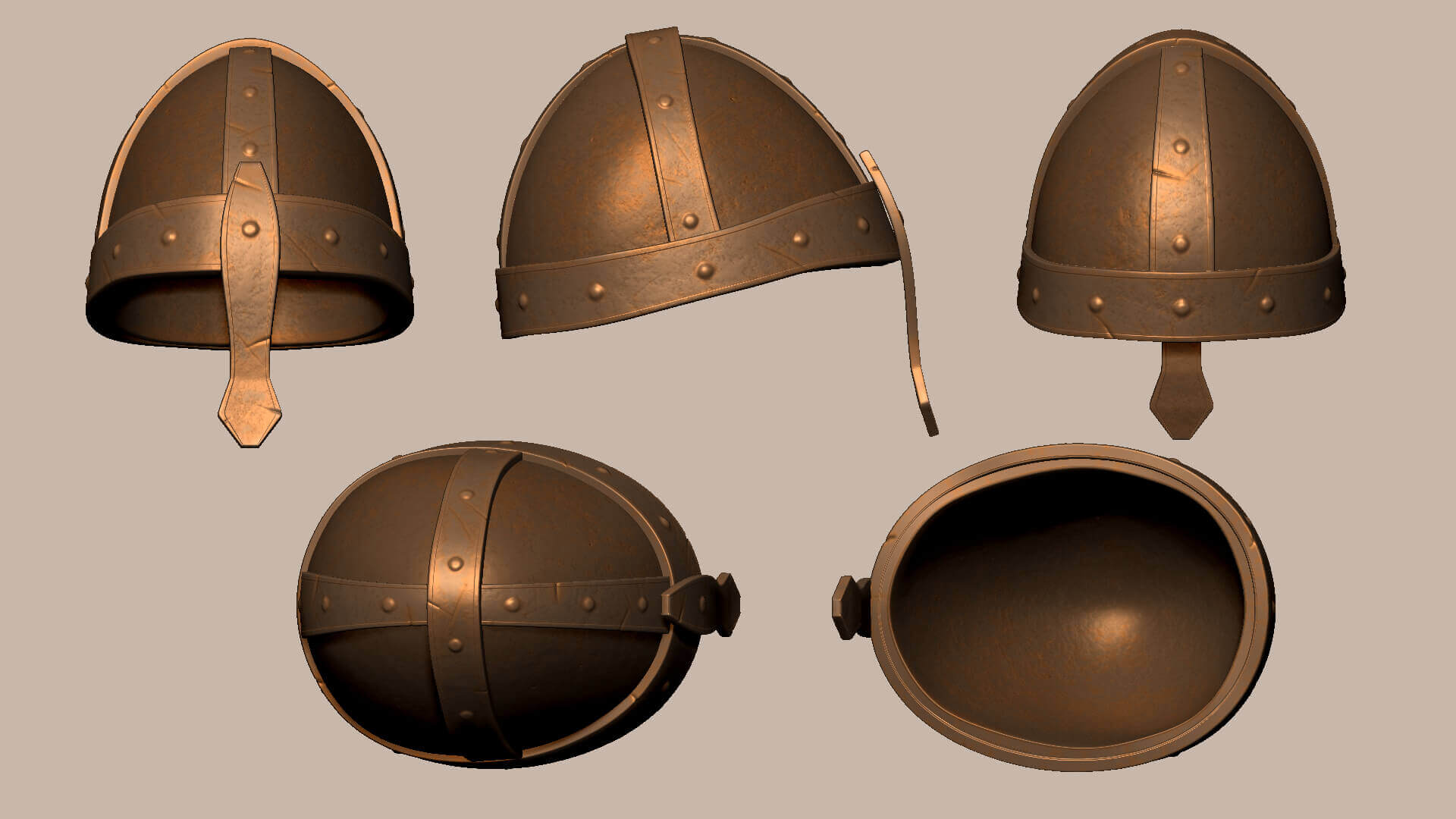 Old Rusted Medieval Helmet - 3D Model by gsommer