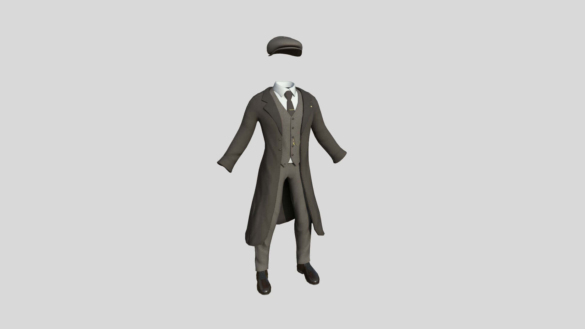 Peaky Blinders Outfit 02 - Brown 3D Model by gsommer