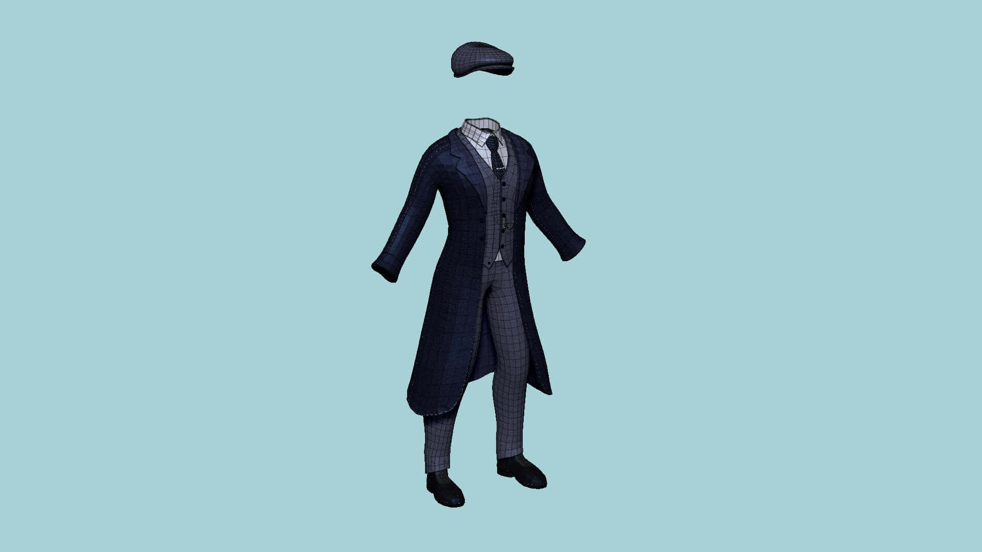 Peaky Blinders Outfit 03 - Dark Blue 3D Model by gsommer