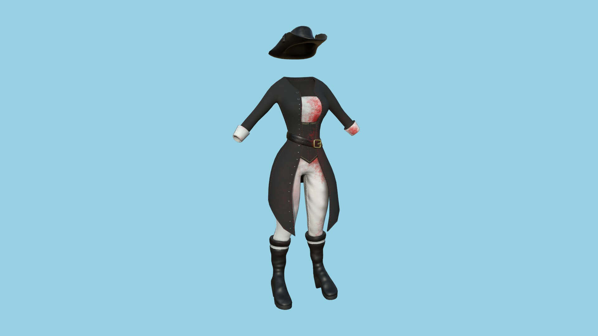 Pirate Female Costume 06 - Blooded Assassin 3D Model by gsommer