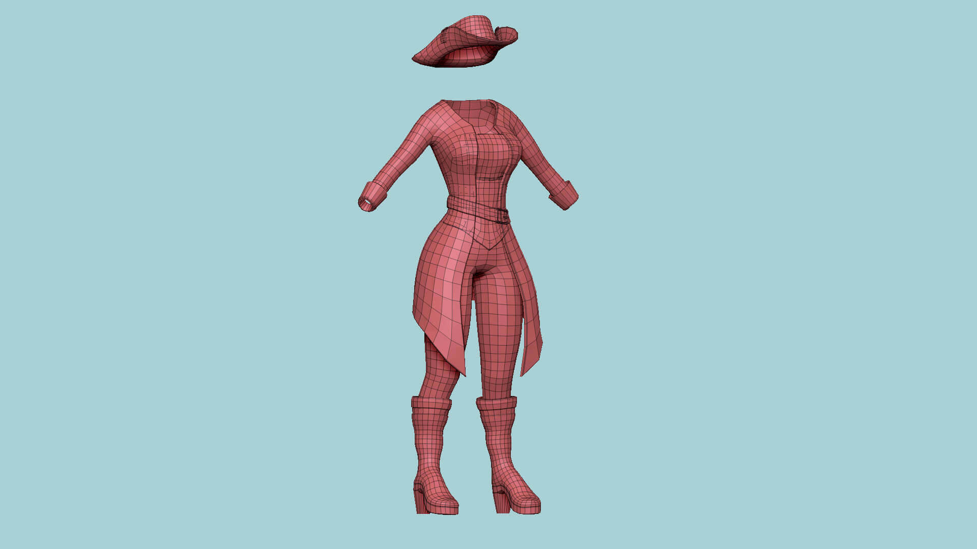Pirate Female Costume 06 - Blooded Assassin 3D Model by gsommer