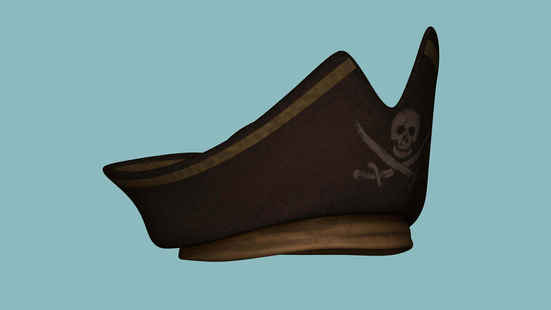 Pirate Hat 04 - Brown Hat 3D Model by gsommer