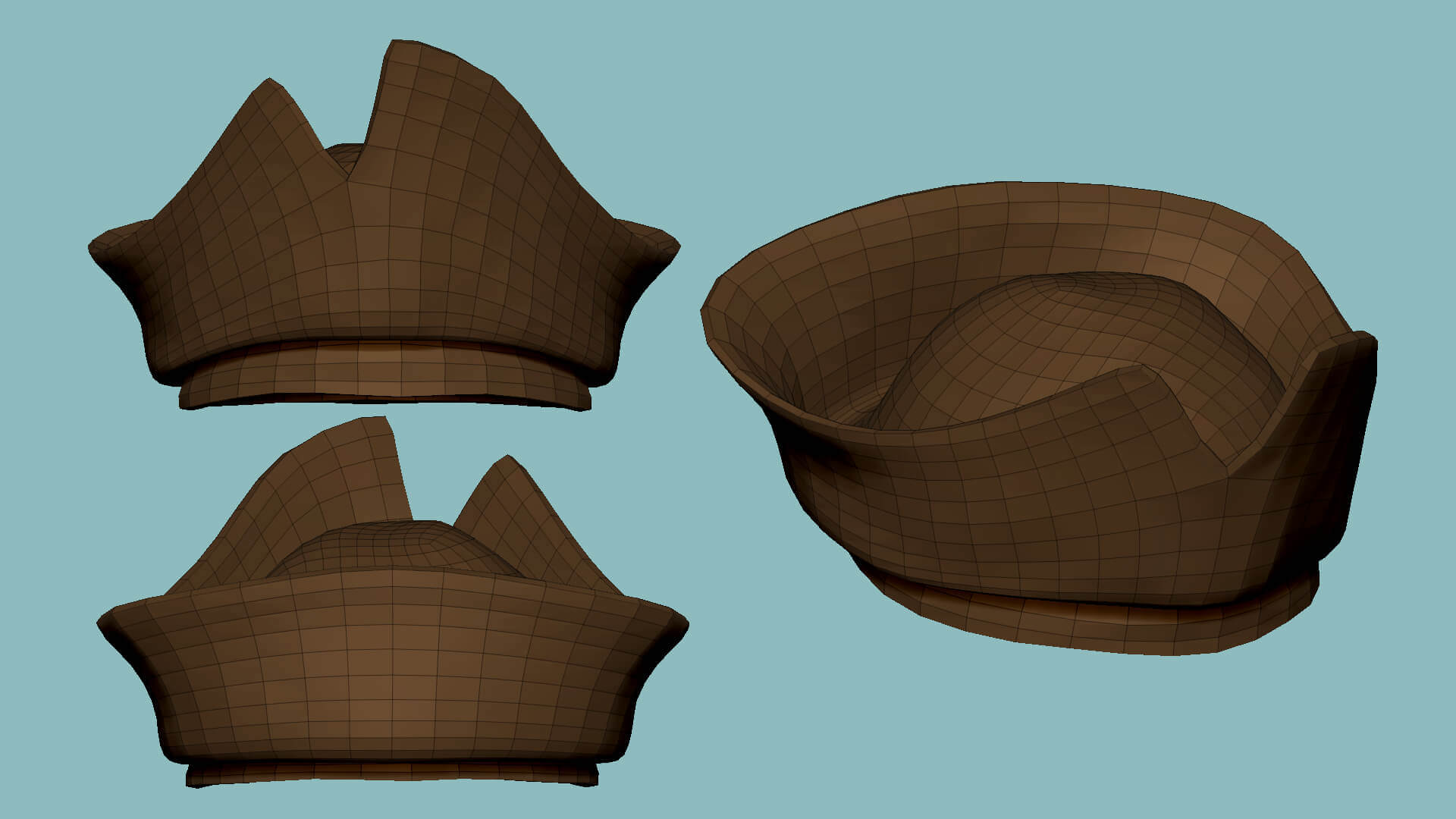 Pirate Hat 04 - Brown Hat 3D Model by gsommer