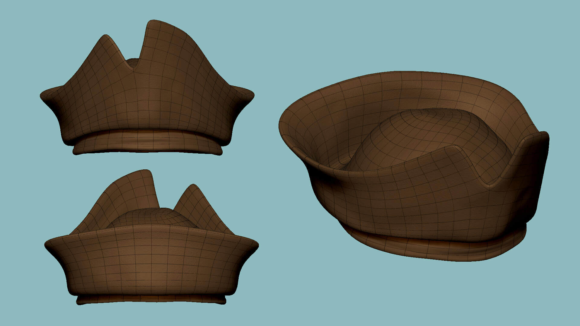 Pirate Hat 04 - Brown Hat - 3D Model by gsommer