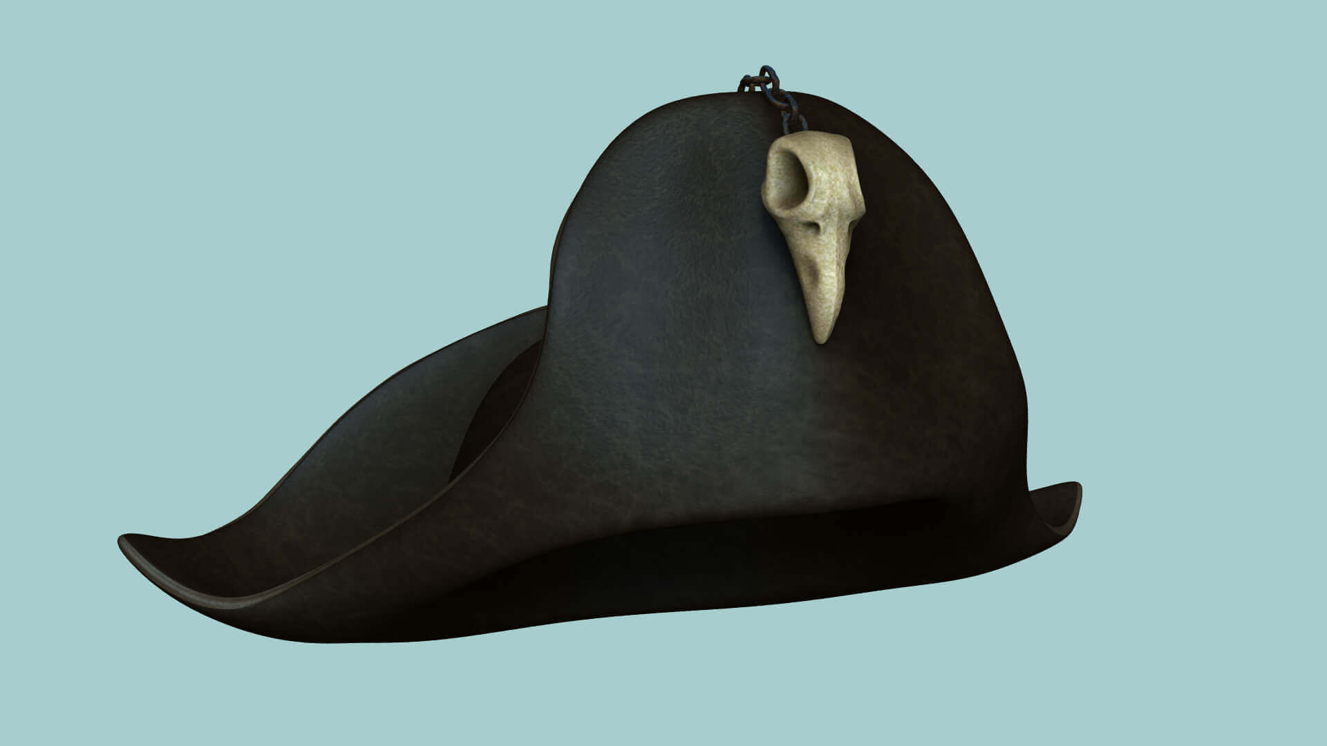 Pirate Hat 05 - Crow Skull Hat 3D Model by gsommer