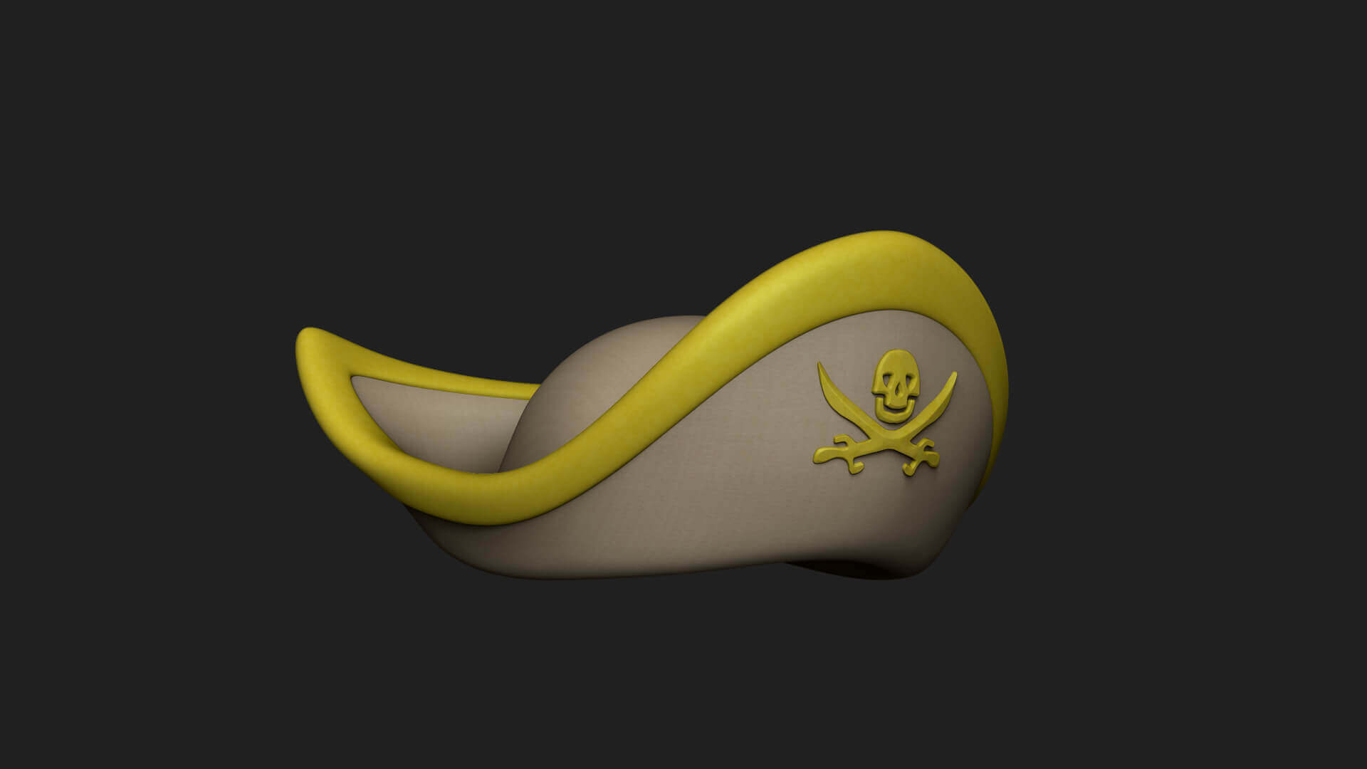 Pirate Hat 10 - Golden Pirate Hat 3D Model by gsommer