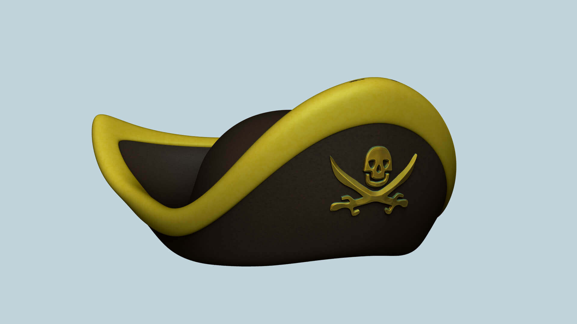 Pirate Hat 10 - Golden Pirate Hat 3D Model by gsommer