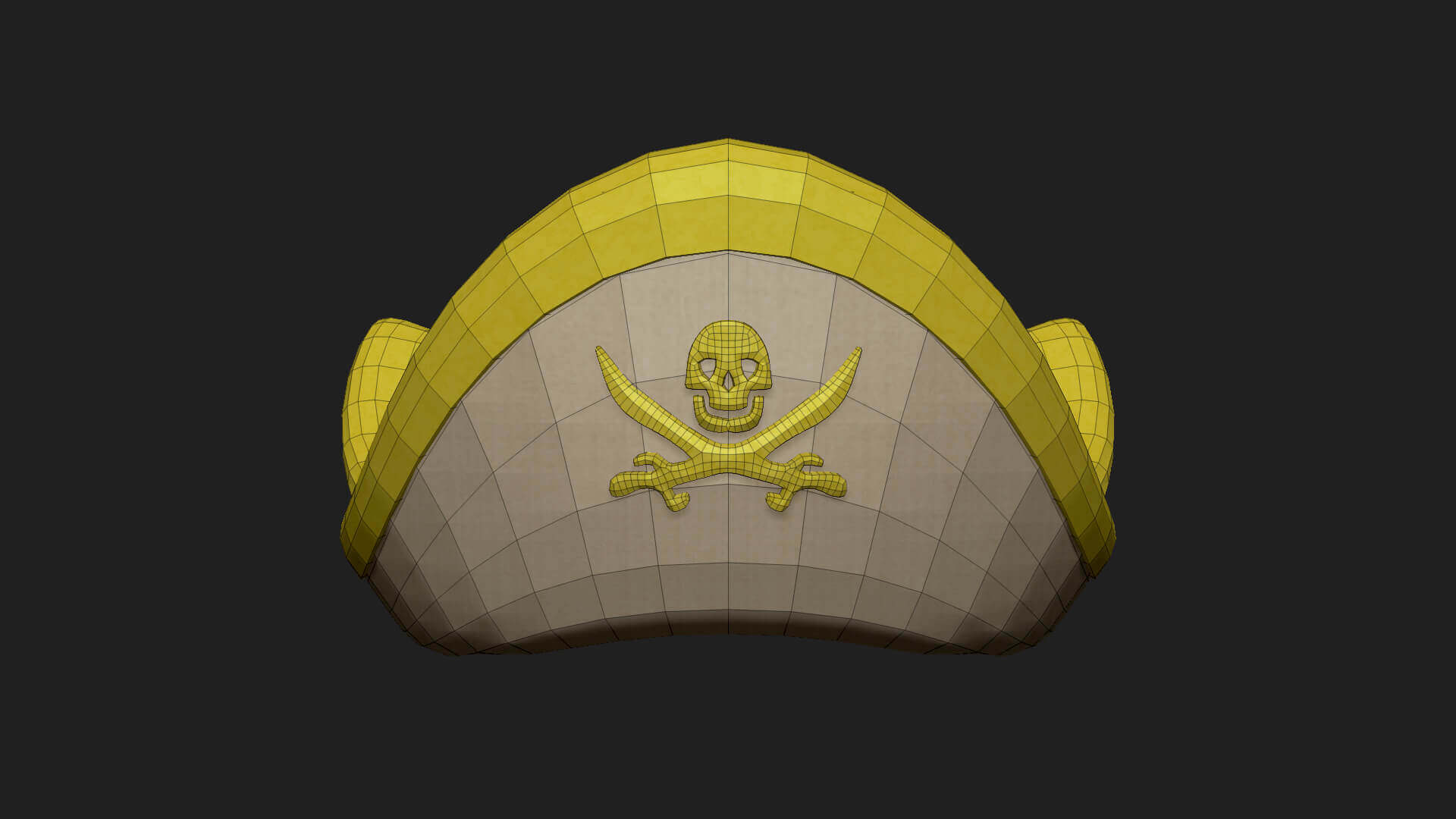 Pirate Hat 10 - Golden Pirate Hat 3D Model by gsommer
