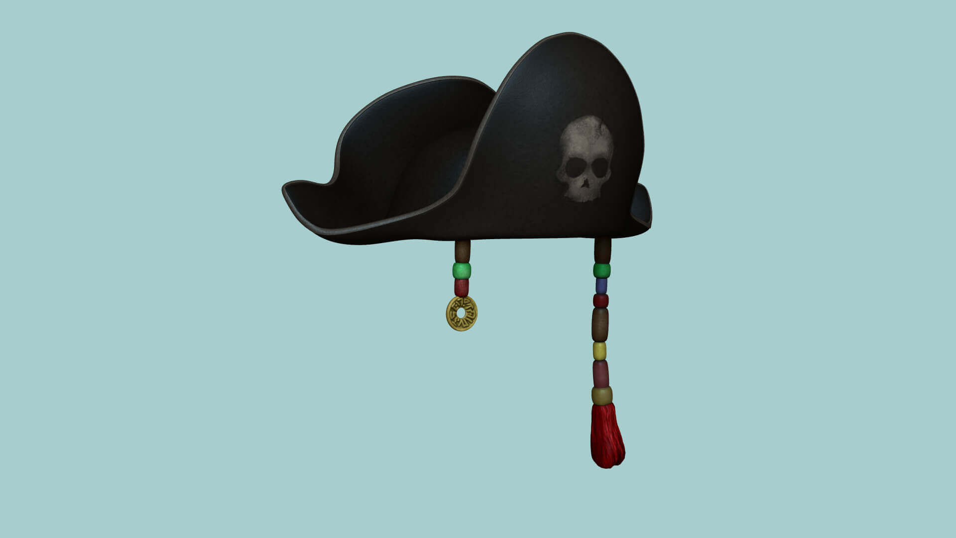 Pirate Hat 16 - Pirate Hat With Braids 3D Model by gsommer