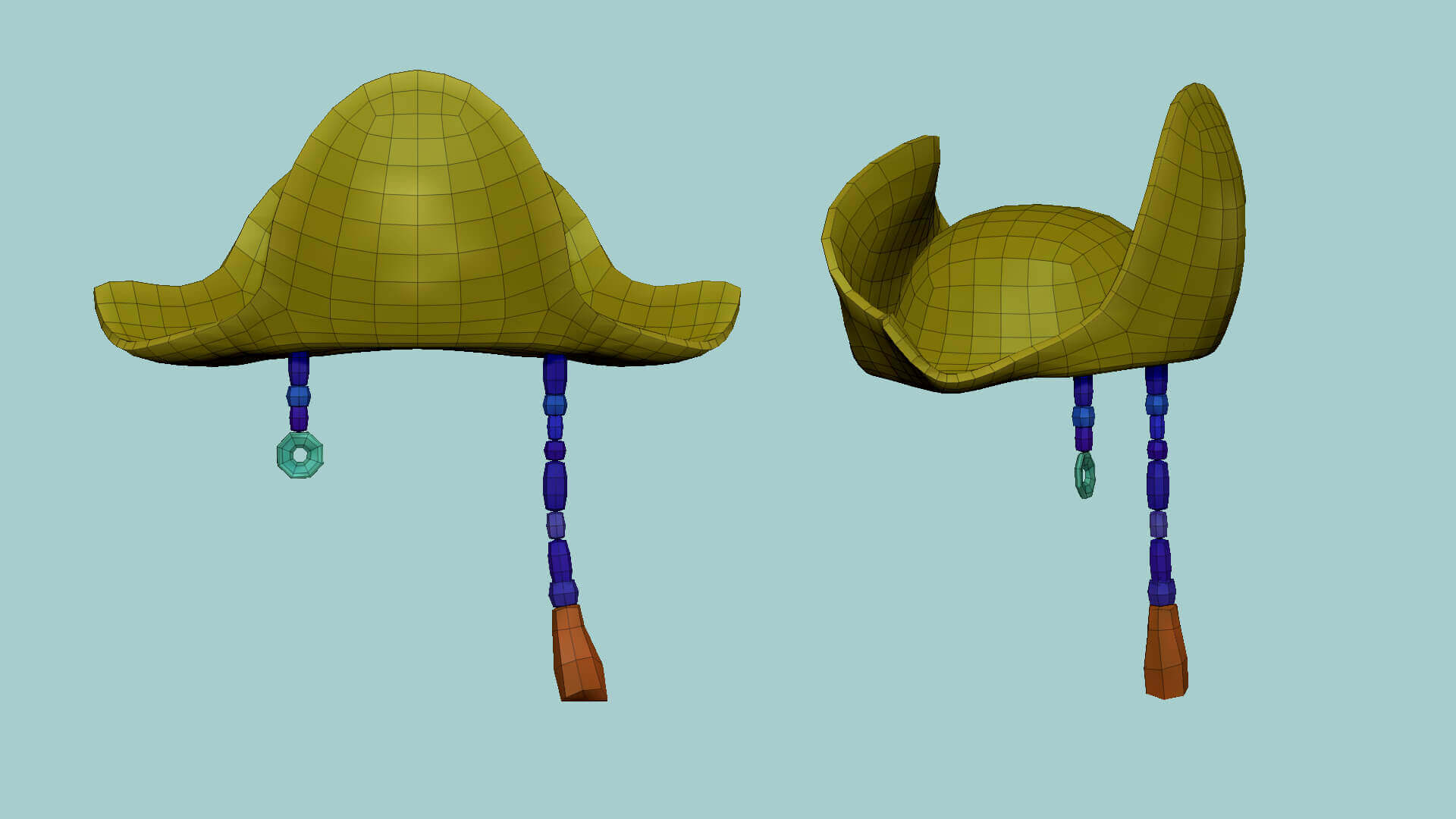 Pirate Hat 16 - Pirate Hat With Braids 3D Model by gsommer