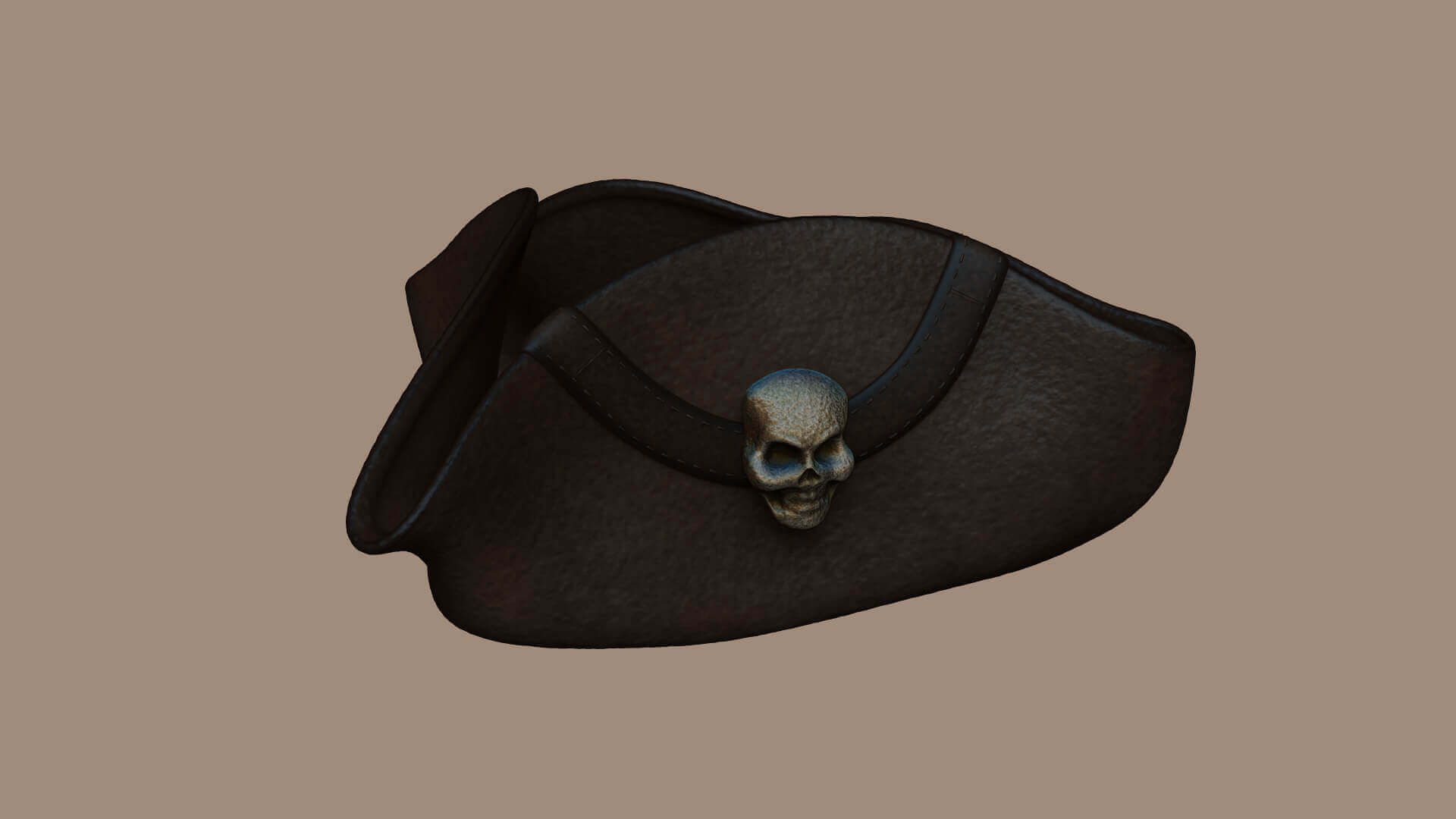 Pirate Hat 19 - Skull Pirate Hat 3D Model by gsommer