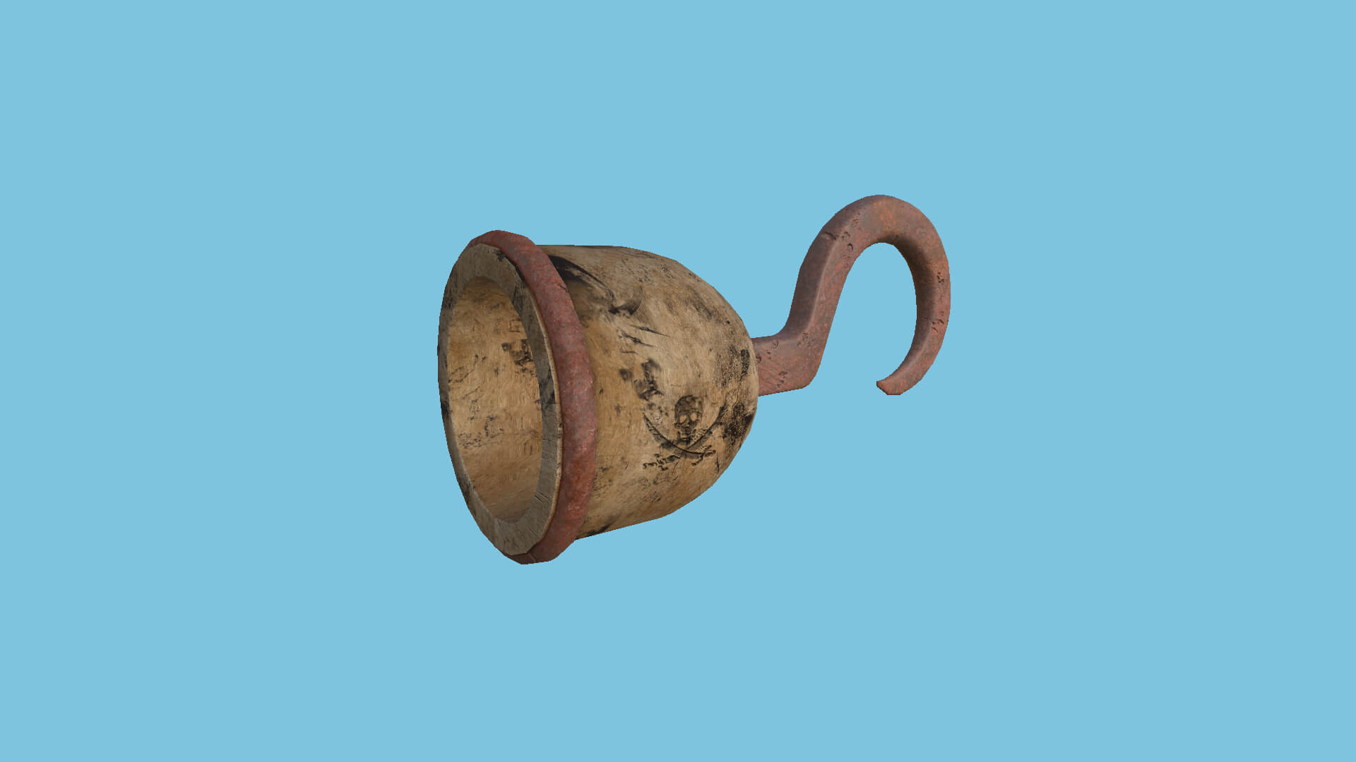 Pirate Hook 02 - Rust 3D Model by gsommer