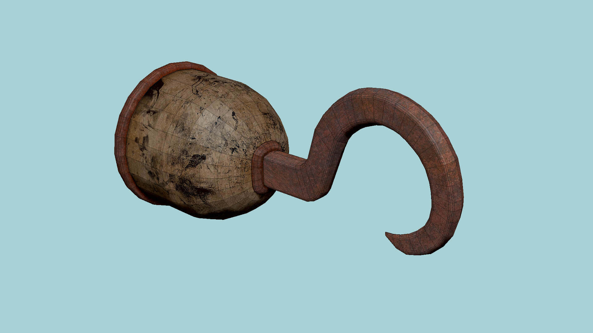 Pirate Hook 02 - Rust 3D Model by gsommer