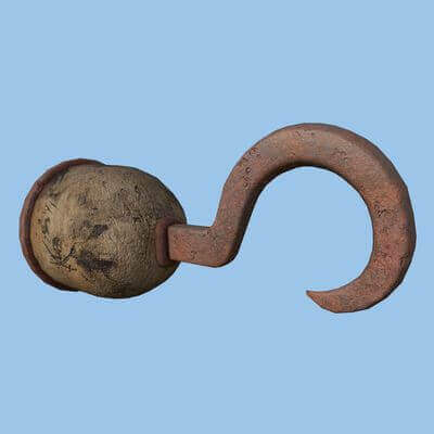 Pirate Hook 02 - Rust 3D Model by gsommer