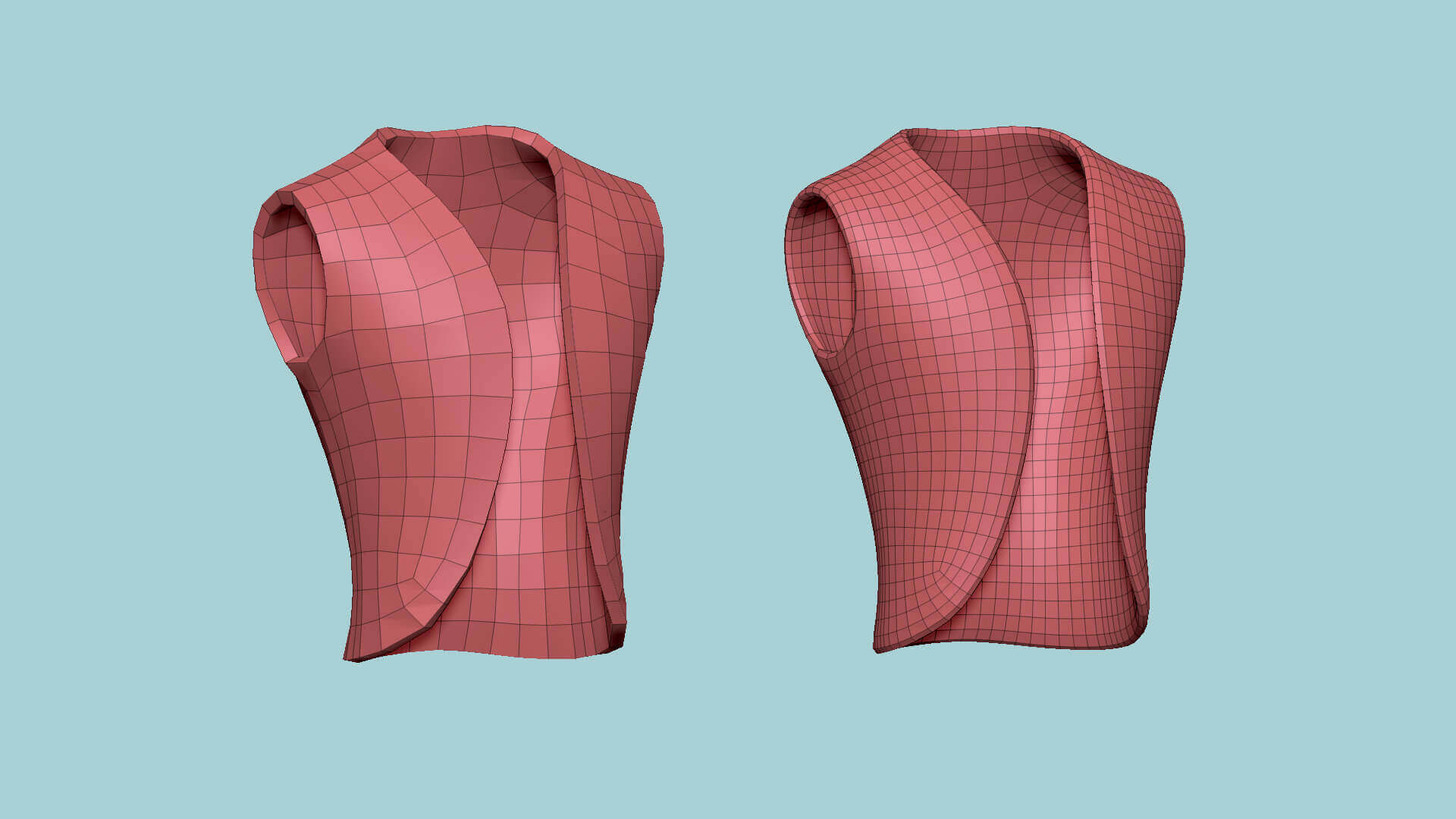 Pirate Vest 08 - White 3D Model by gsommer