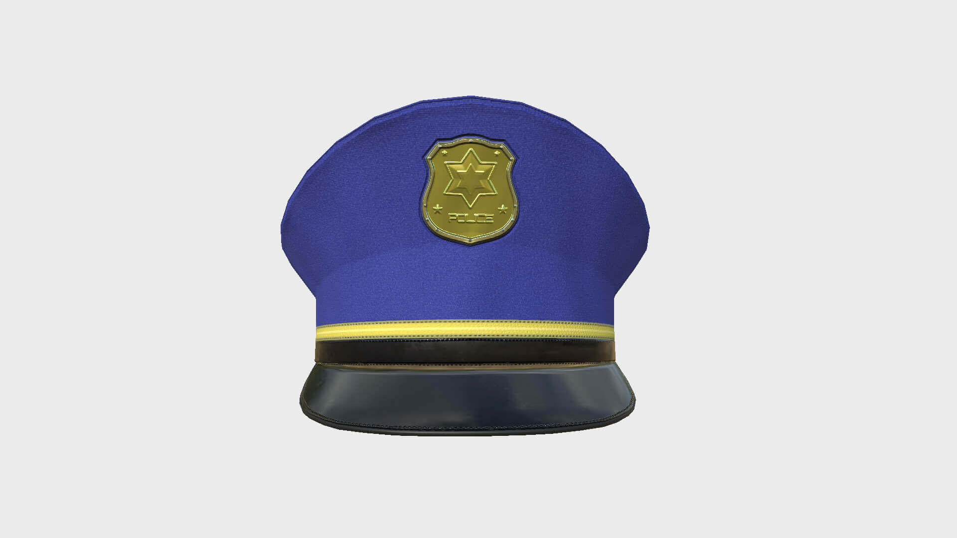 Police Cap 01 - Blue 3D Model by gsommer