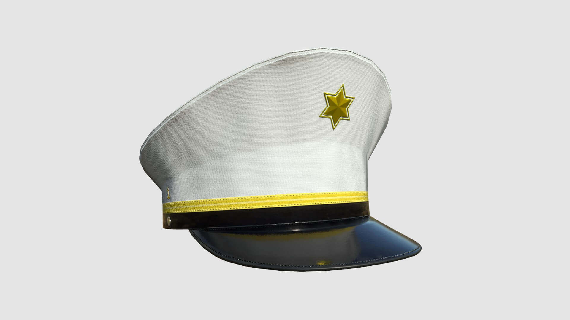 Police Cap 05 - White 3D Model by gsommer