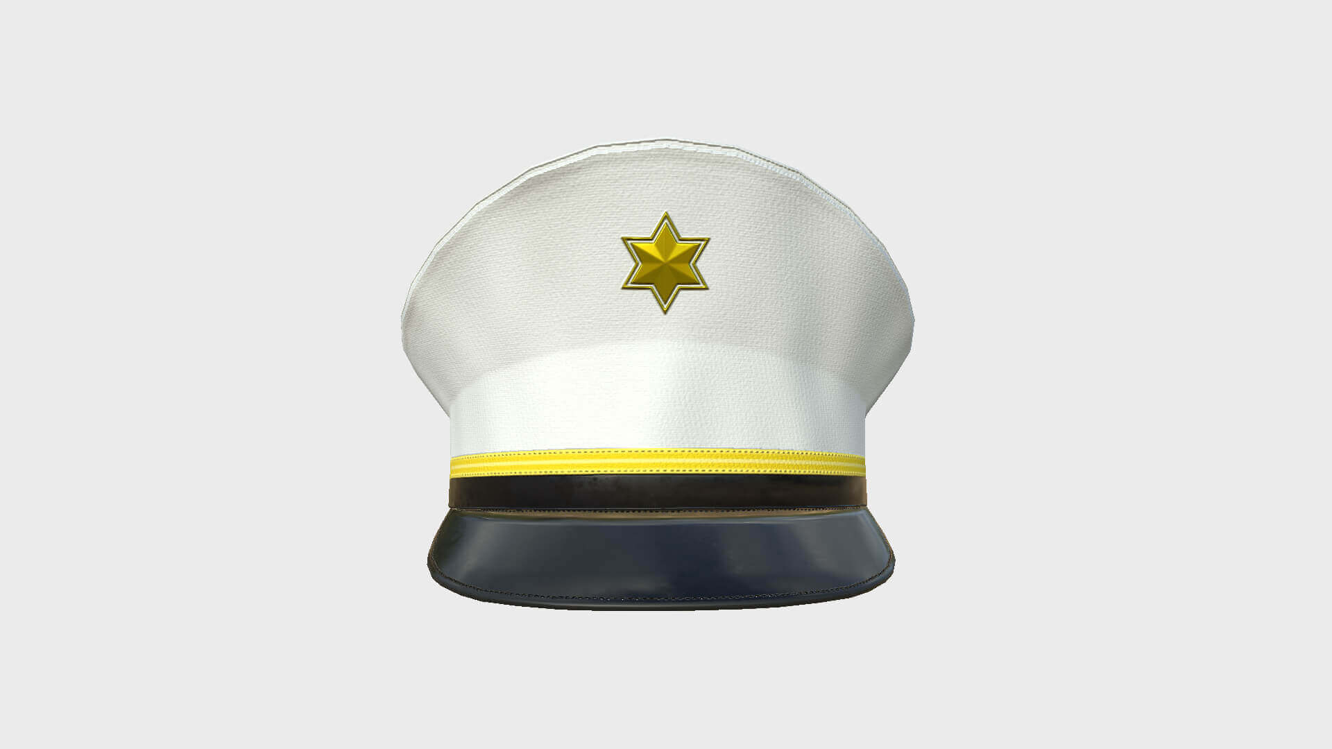 Police Cap 05 - White 3D Model by gsommer